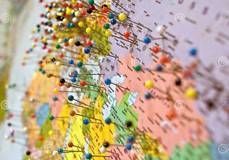 Map and Pins stock image. Image of destination, trip - 10882739