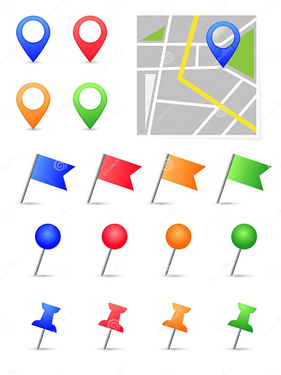 Map pins stock vector. Illustration of guidance, collection - 26066894
