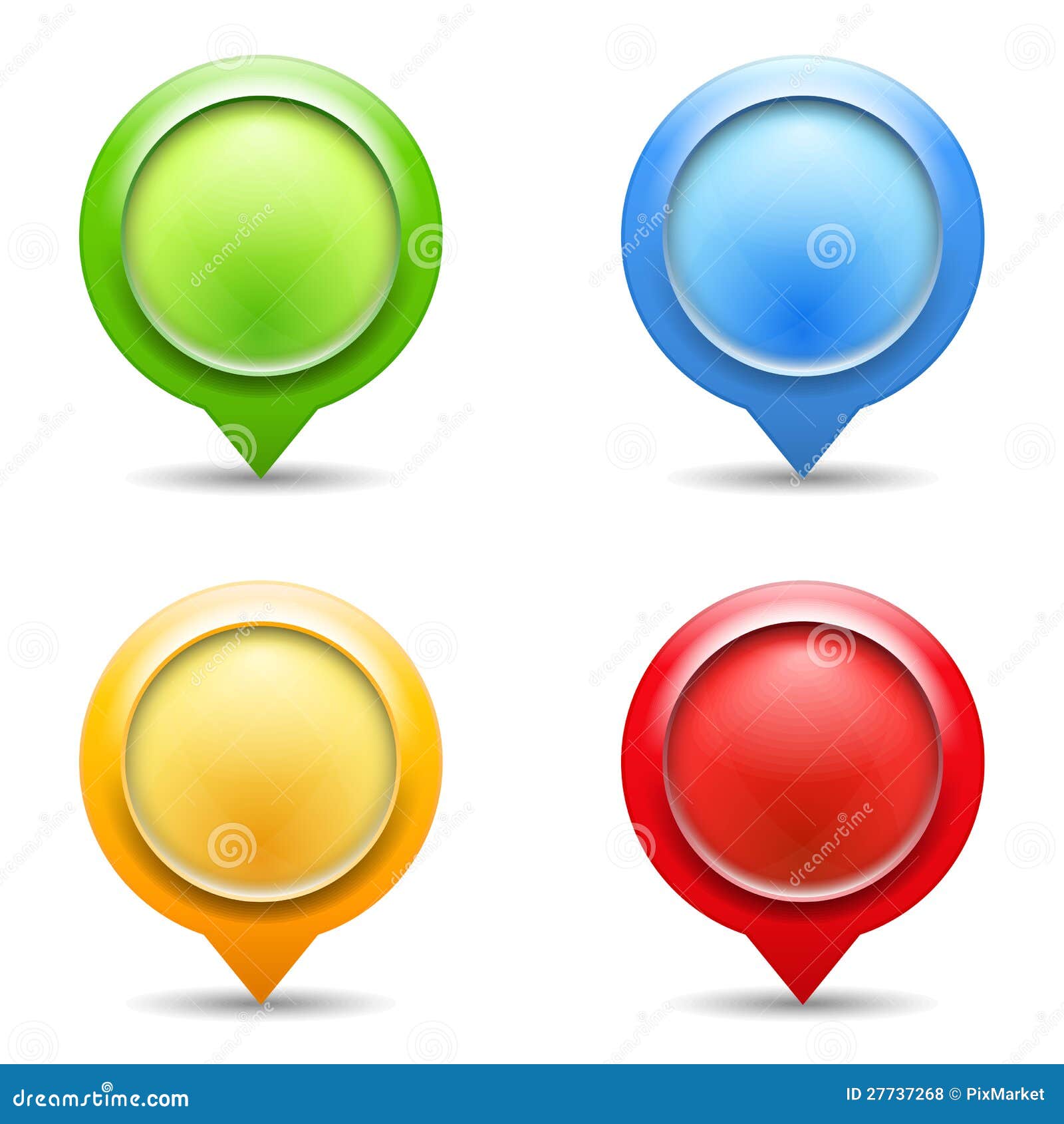 Map Pins stock vector. Illustration of marker, yellow - 27737268