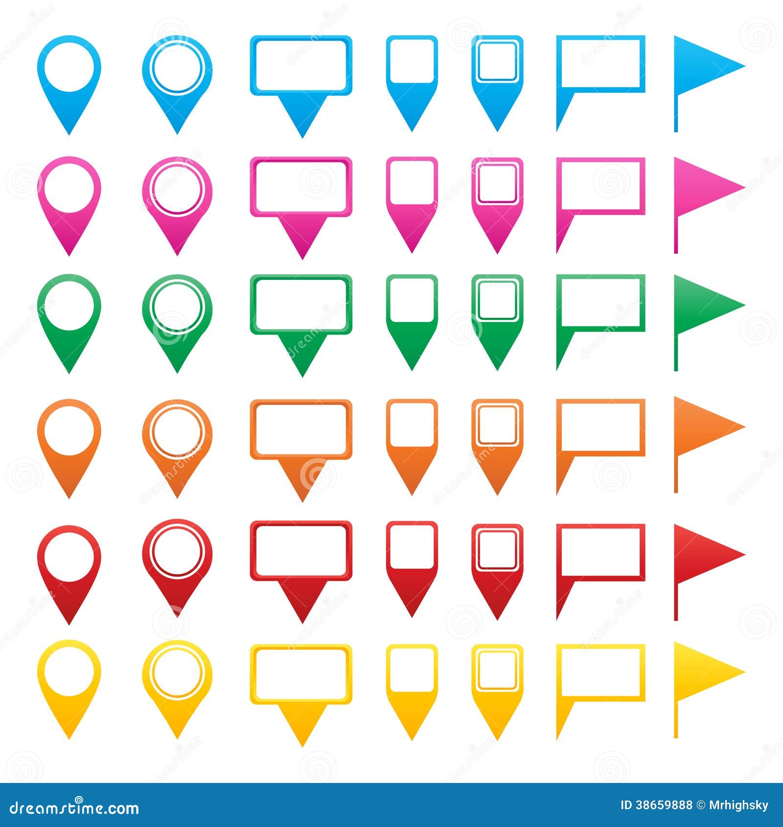 Map pins stock vector. Illustration of circular, pins - 38659888