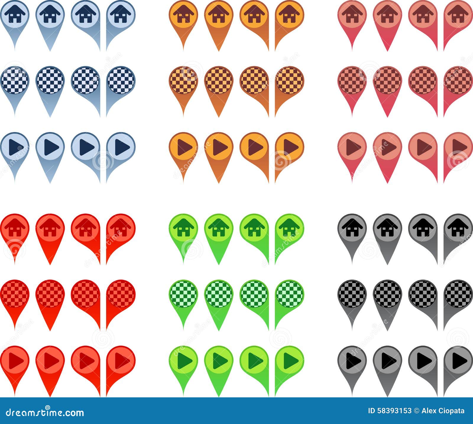 Map pins stock vector. Illustration of place, business - 58393153