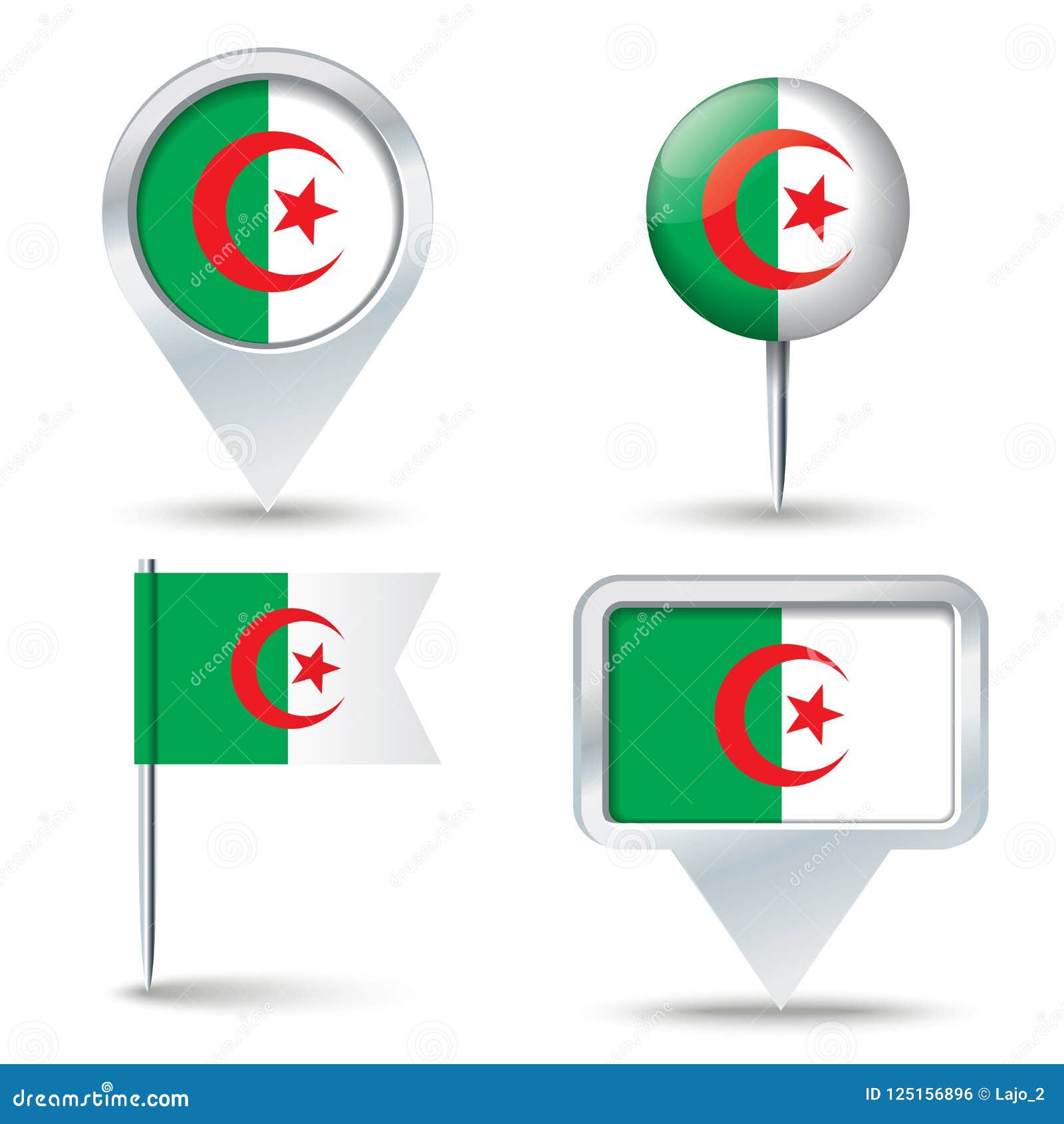 Map Pins with Flag of Algeria Stock Vector - Illustration of abstract ...