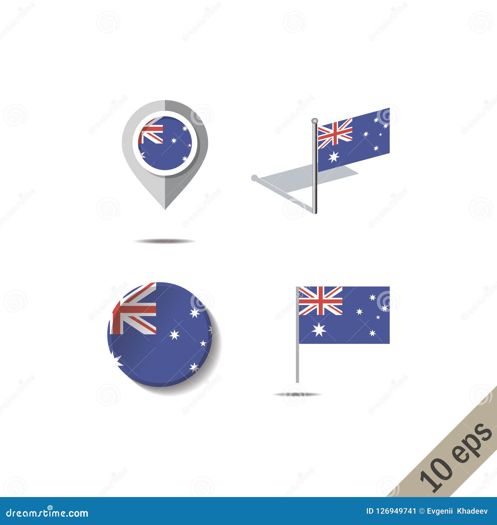 Map Pins with Flag of Australia Stock Illustration - Illustration of ...