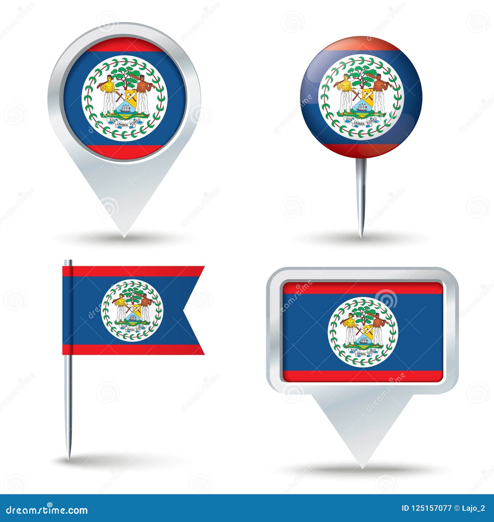 Map Pins with Flag of Belize Stock Vector - Illustration of abstract ...