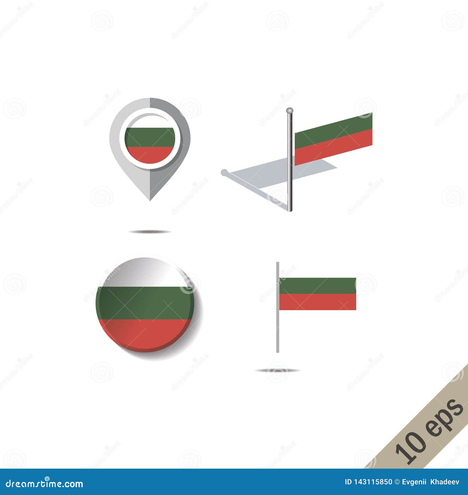 Map Pins with Flag of BULGARIA Stock Illustration - Illustration of ...