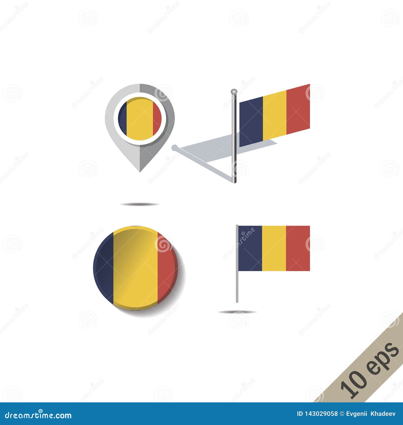 Map pins with flag of CHAD stock illustration. Illustration of flag ...