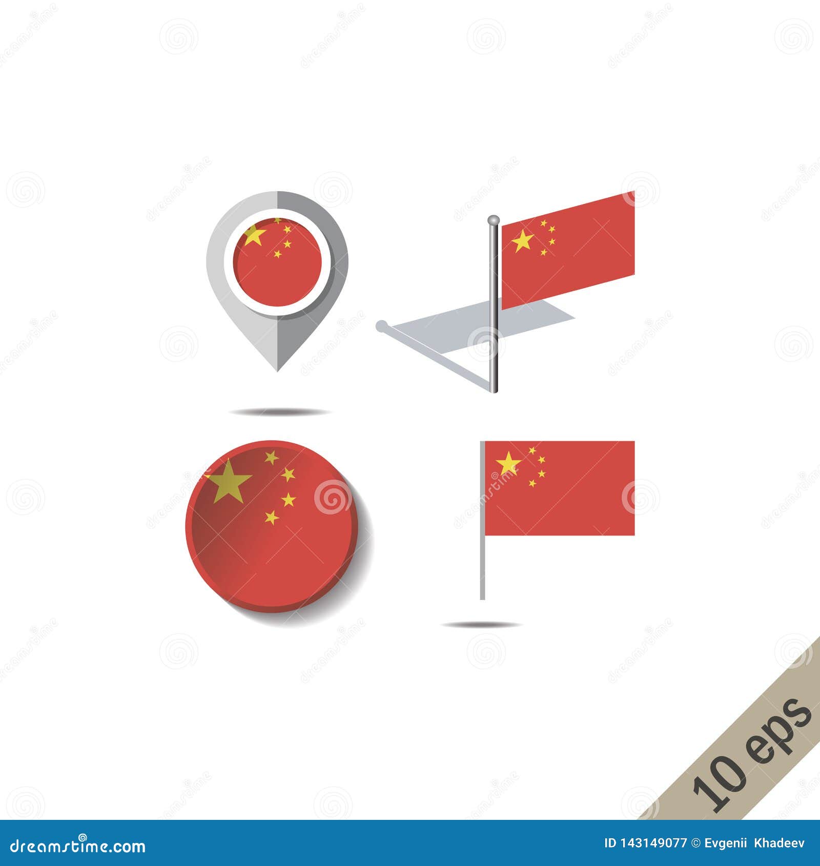 Map Pins with Flag of China Stock Illustration - Illustration of ...