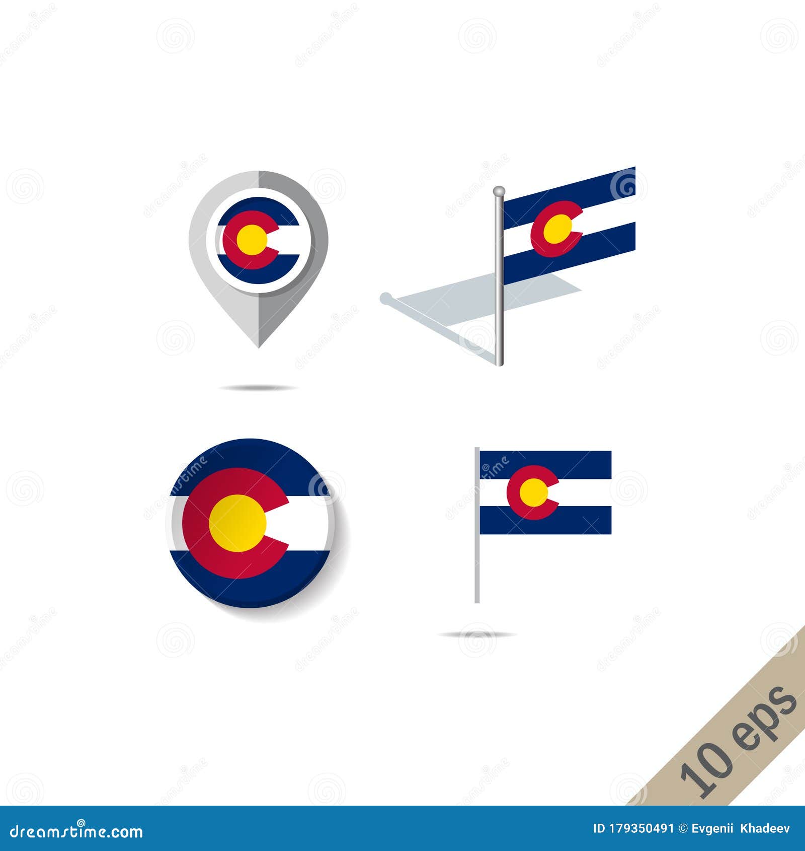 Map Pins with Flag of COLORADO - Illustration Stock Illustration ...