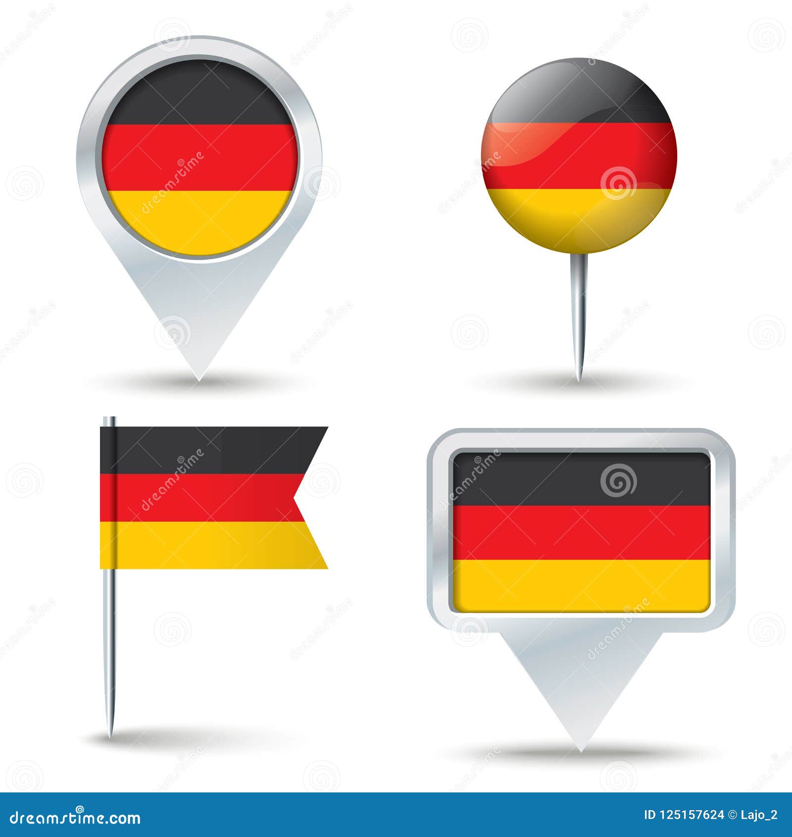 Map Pins with Flag of Germany Stock Vector - Illustration of flagpole ...