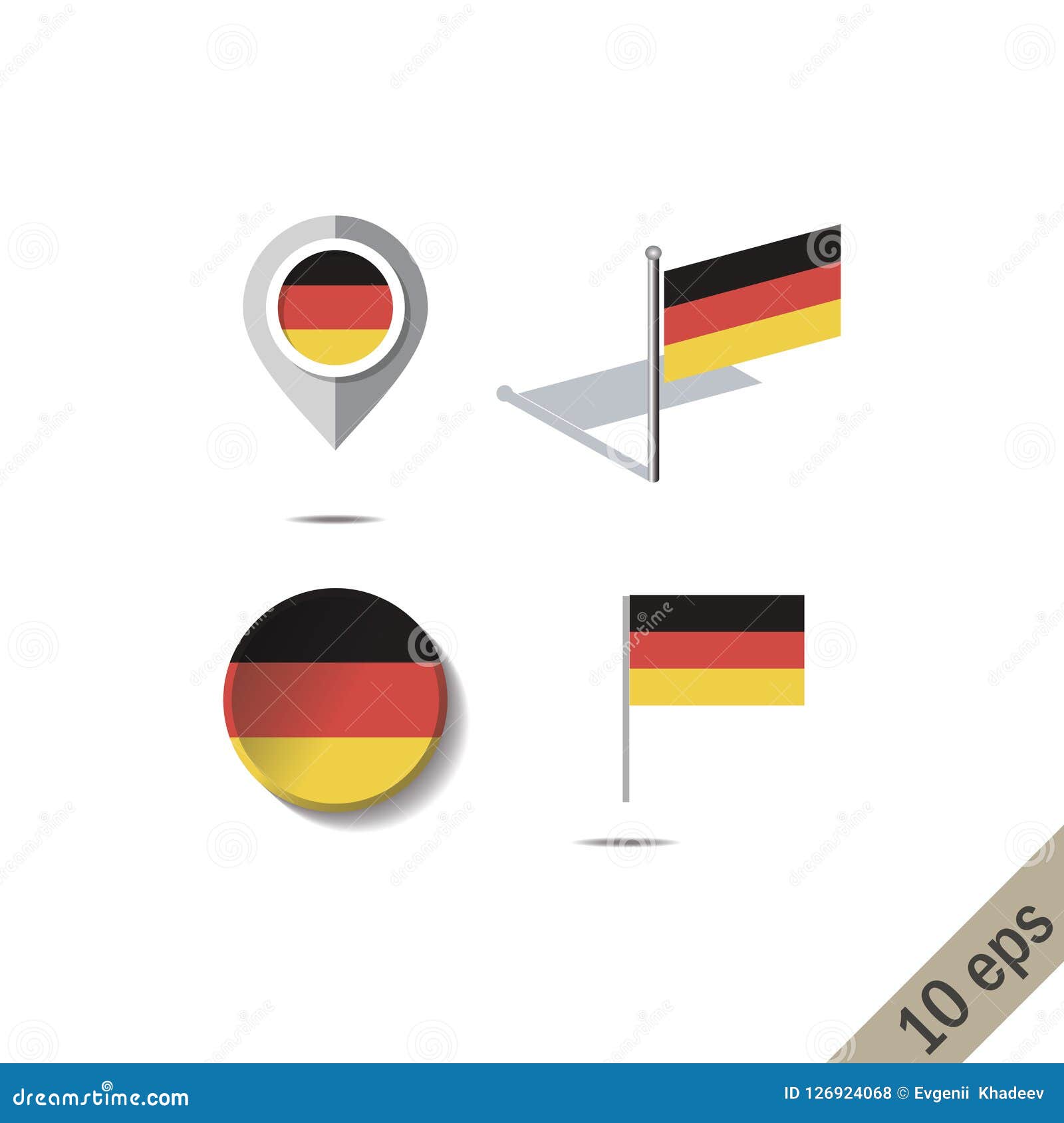 Map Pins with Flag of GERMANY Stock Illustration - Illustration of ...