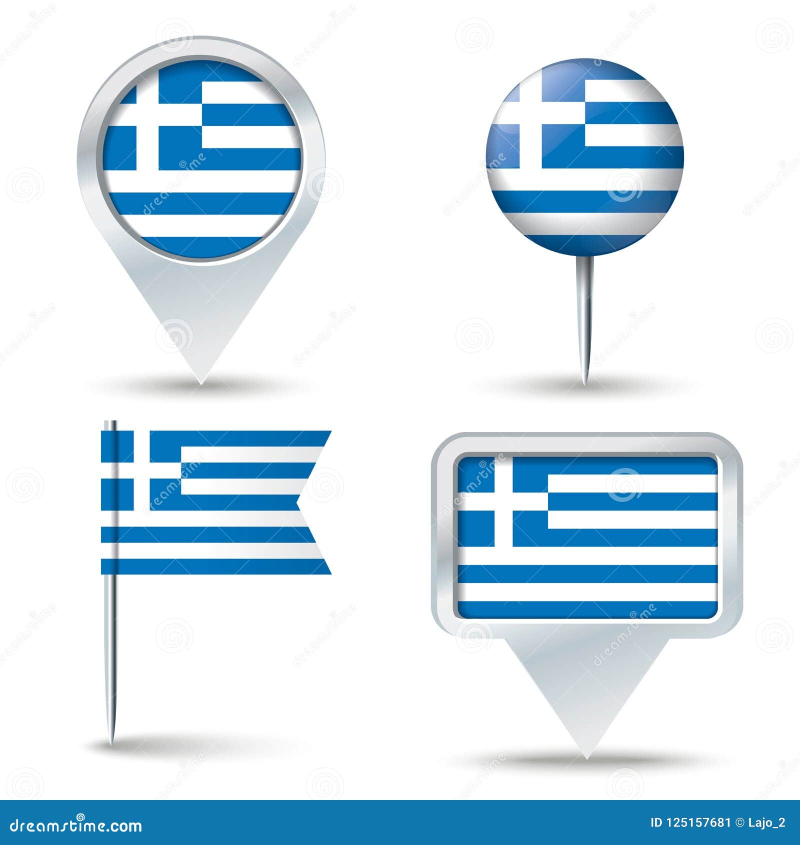 Map Pins with Flag of Greece Stock Vector - Illustration of nationality ...
