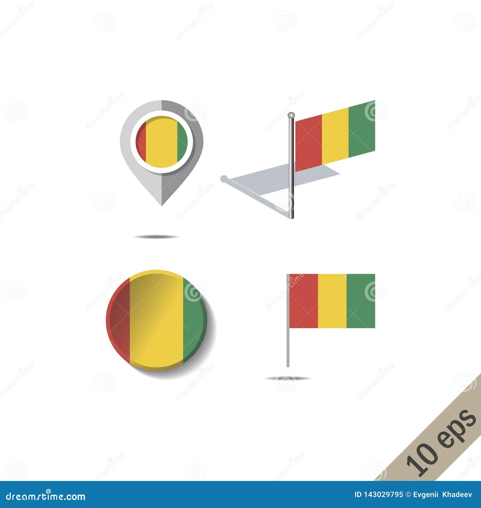 Map Pins with Flag of GUINEA Stock Illustration - Illustration of ...