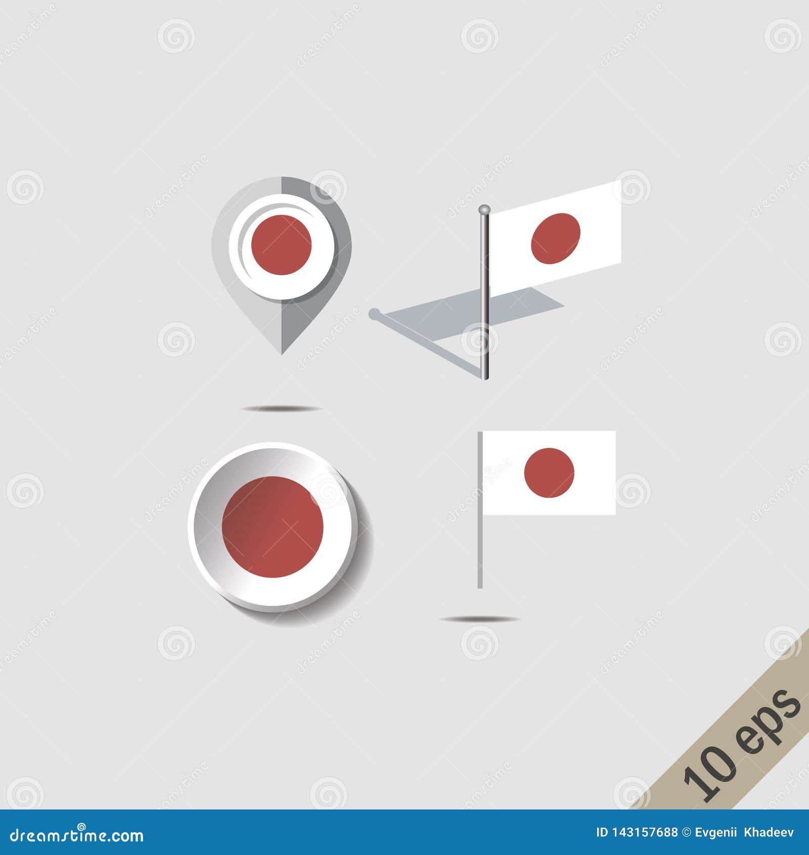 Map Pins with Flag of Japan Stock Illustration - Illustration of ...