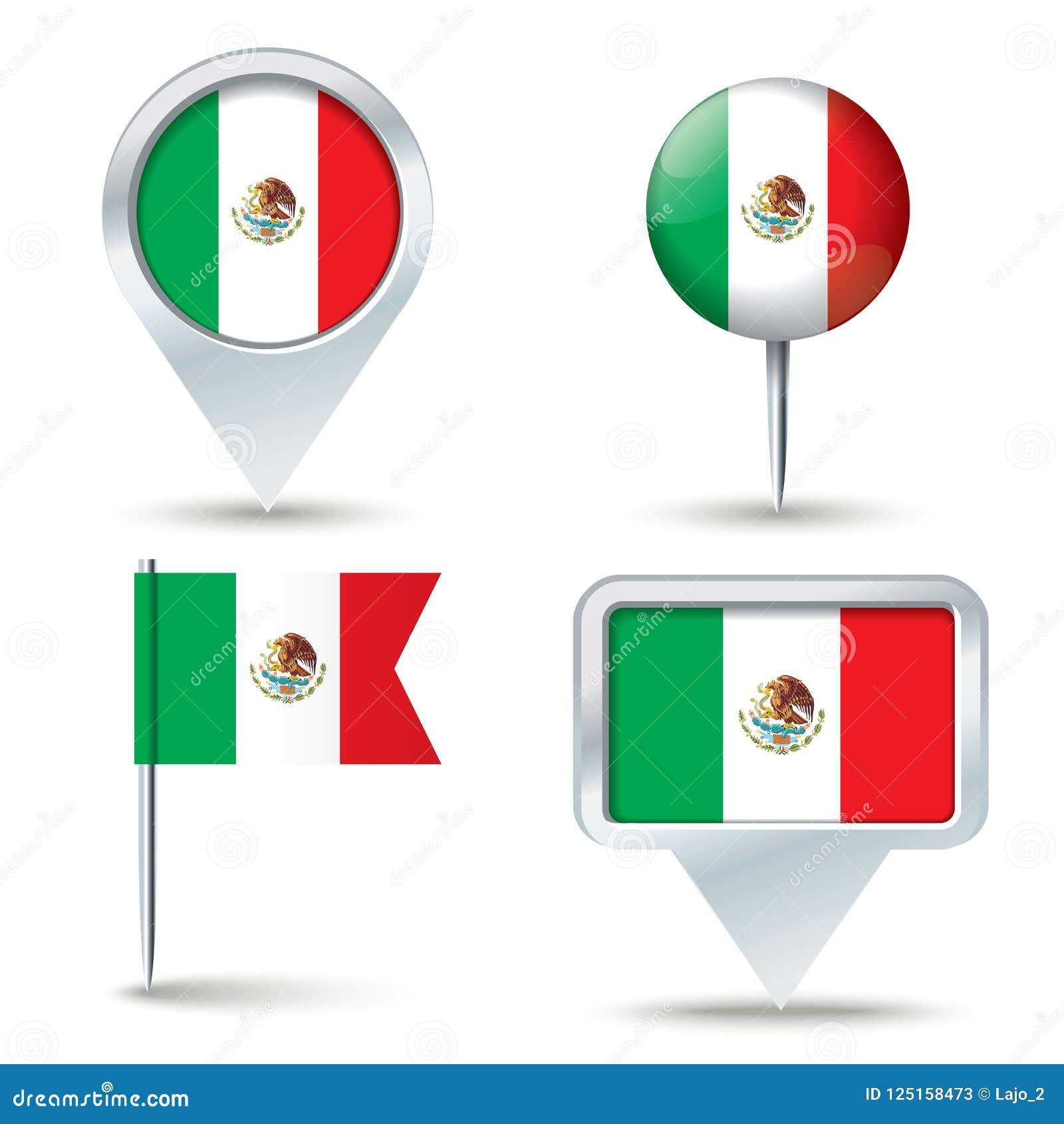 Map Pins with Flag of Mexico Stock Vector - Illustration of arrow ...