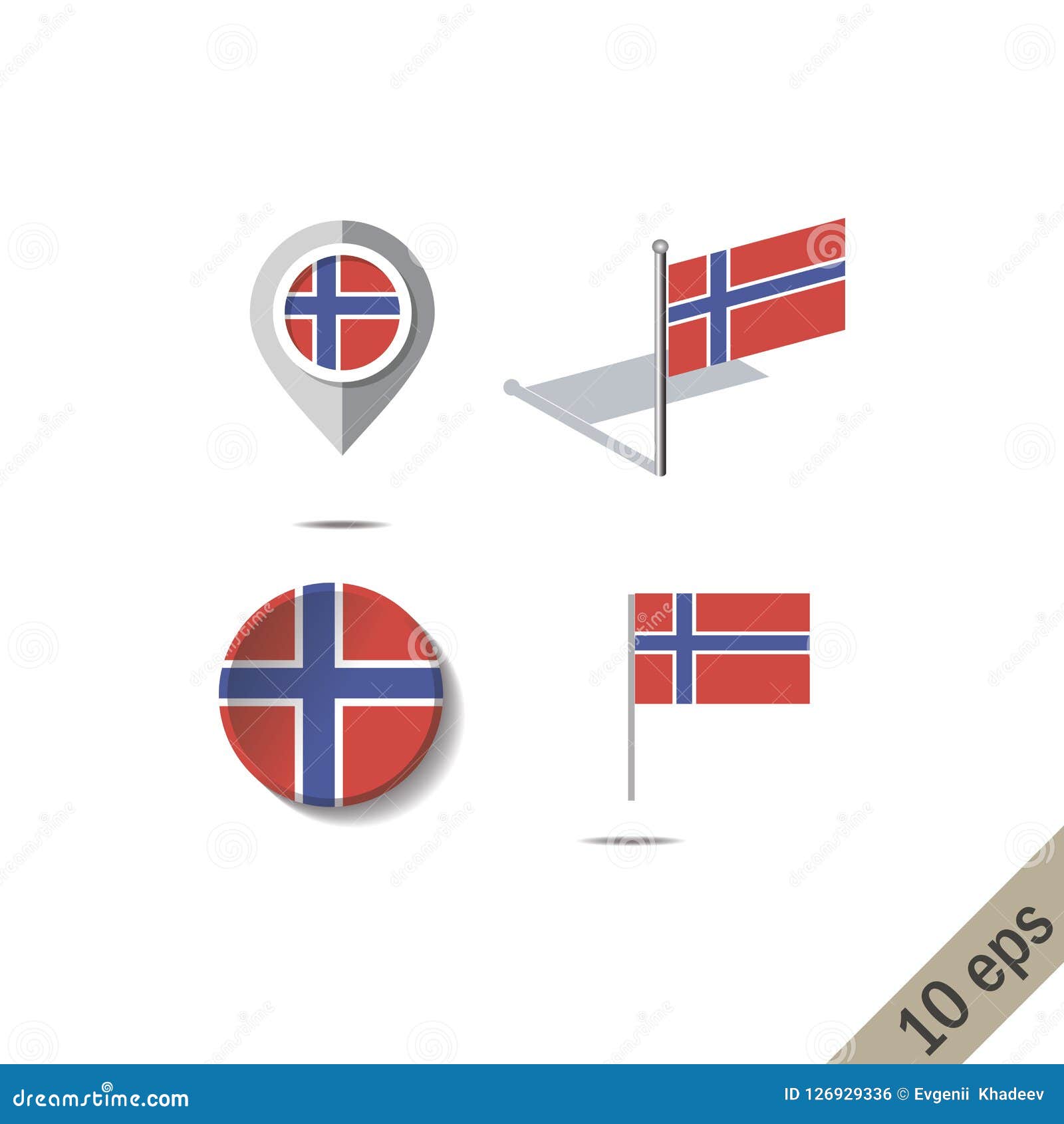 Map Pins with Flag of NORWAY Stock Illustration - Illustration of state ...