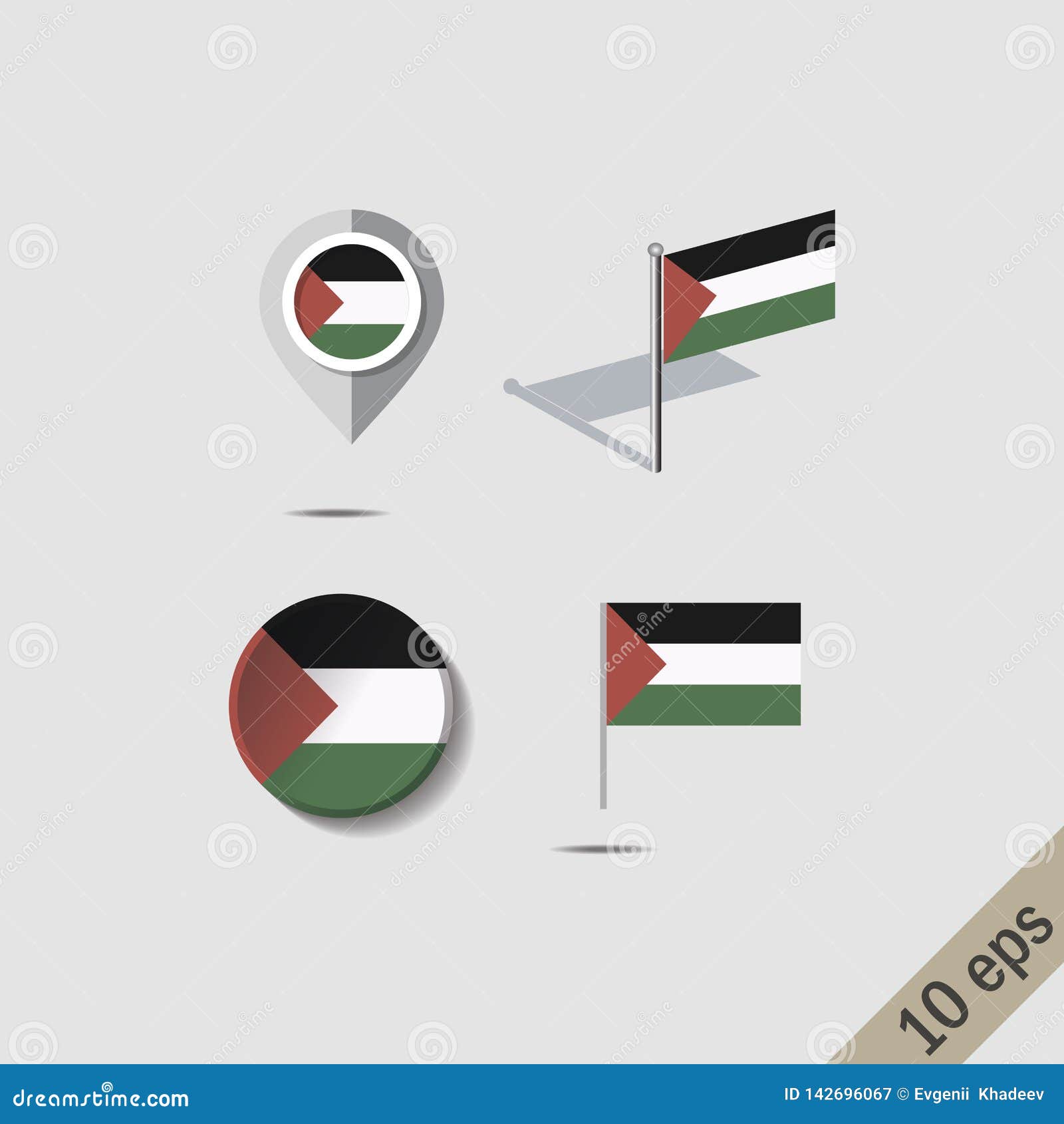 Map Pins with Flag of PALESTINE Stock Illustration - Illustration of ...