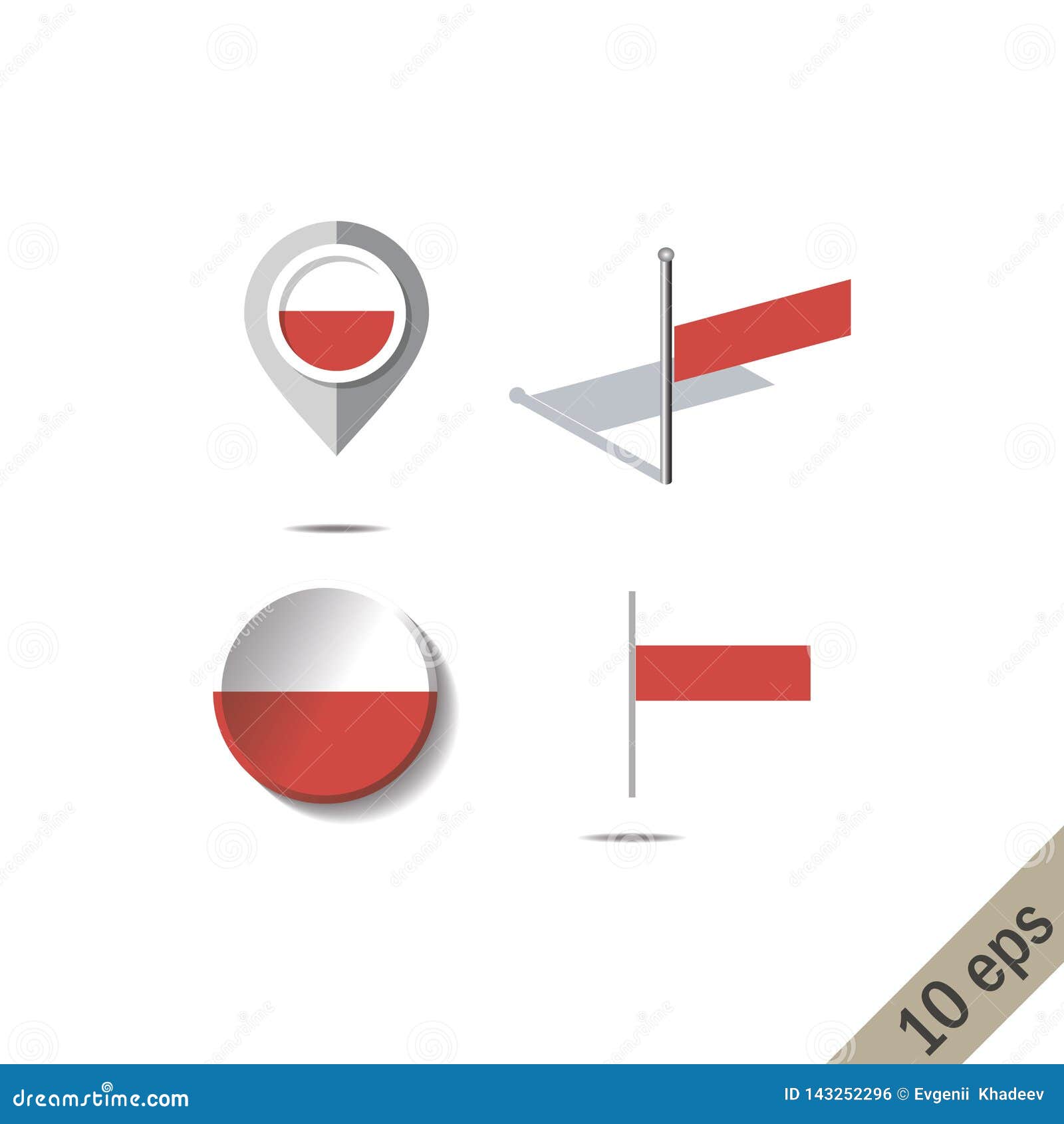 Map Pins with Flag of POLAND Stock Illustration - Illustration of arrow ...