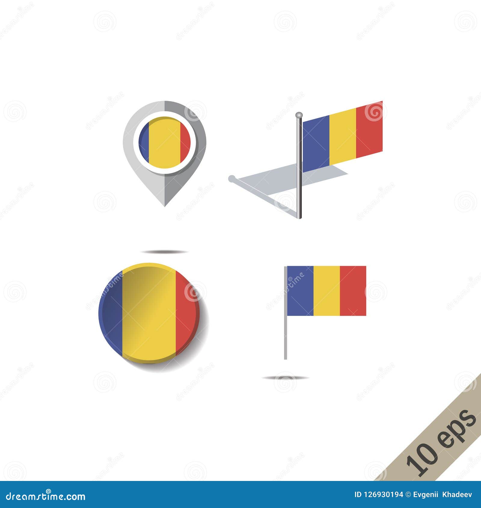 Map Pins with Flag of ROMANIA Stock Illustration - Illustration of ...