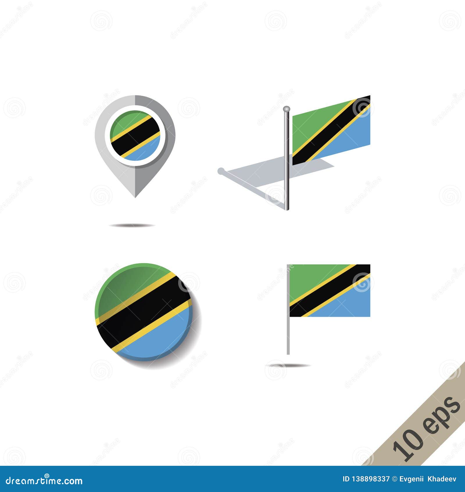 Map Pins with Flag of TANZANIA Stock Illustration - Illustration of ...