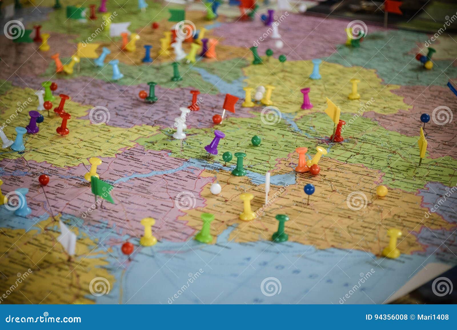 Map with pins stock photo. Image of navigation, pointer - 94356008