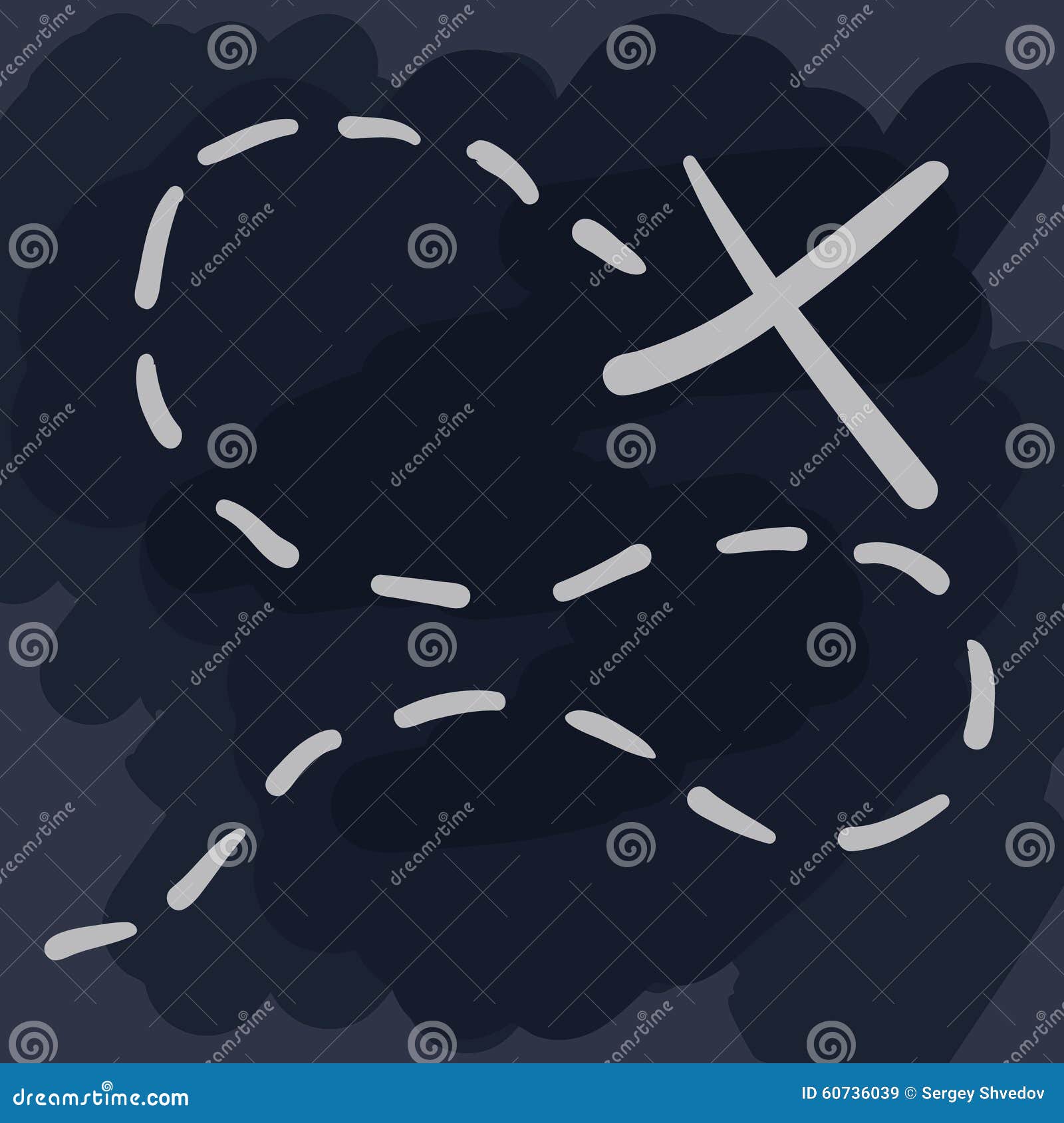 Map of a Pirate Way To a Treasure Stock Vector - Illustration of ...