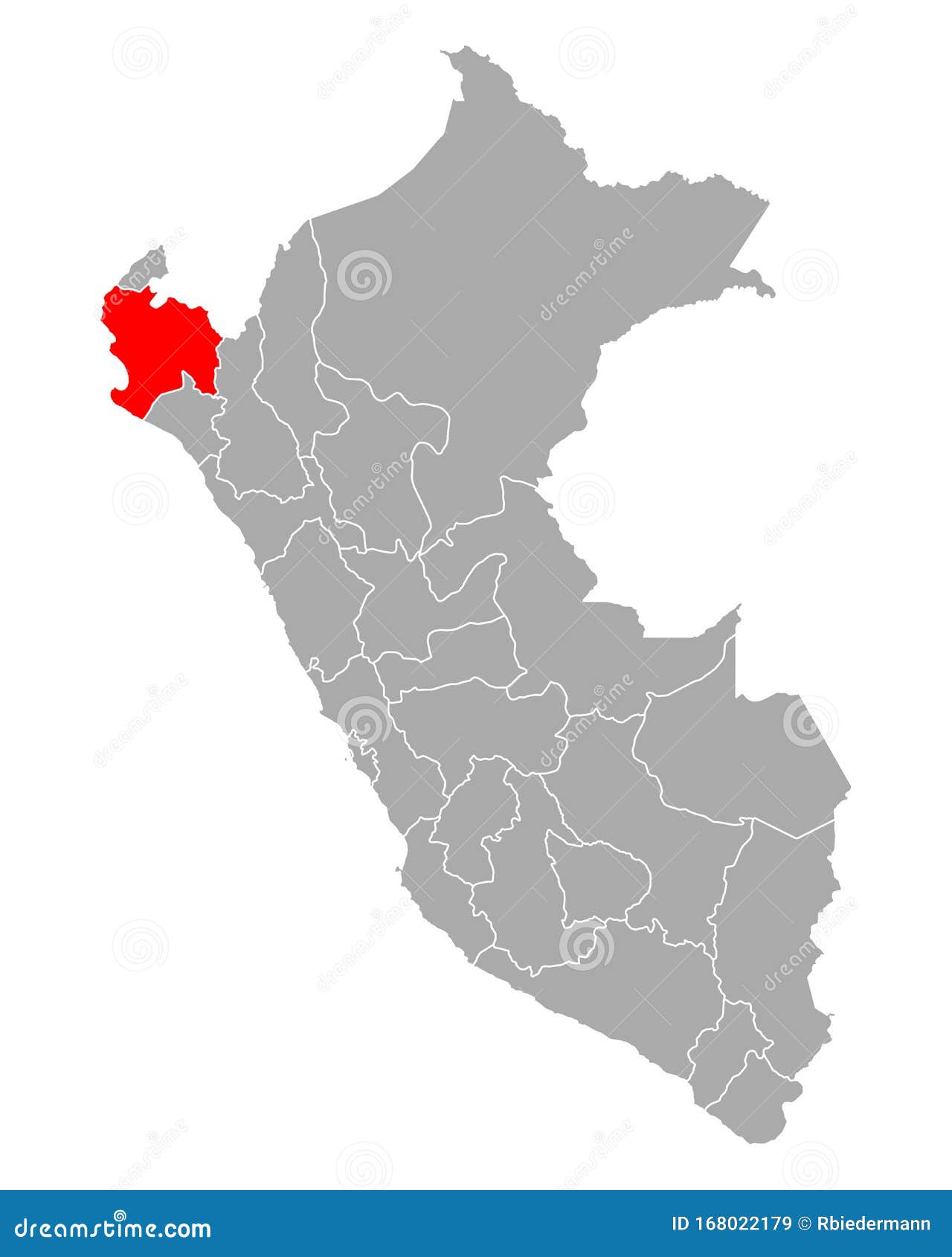 Map of Piura in Peru stock vector. Illustration of grey - 168022179 Map of Piura in Peru stock vector. Illustration of grey - 168022179
