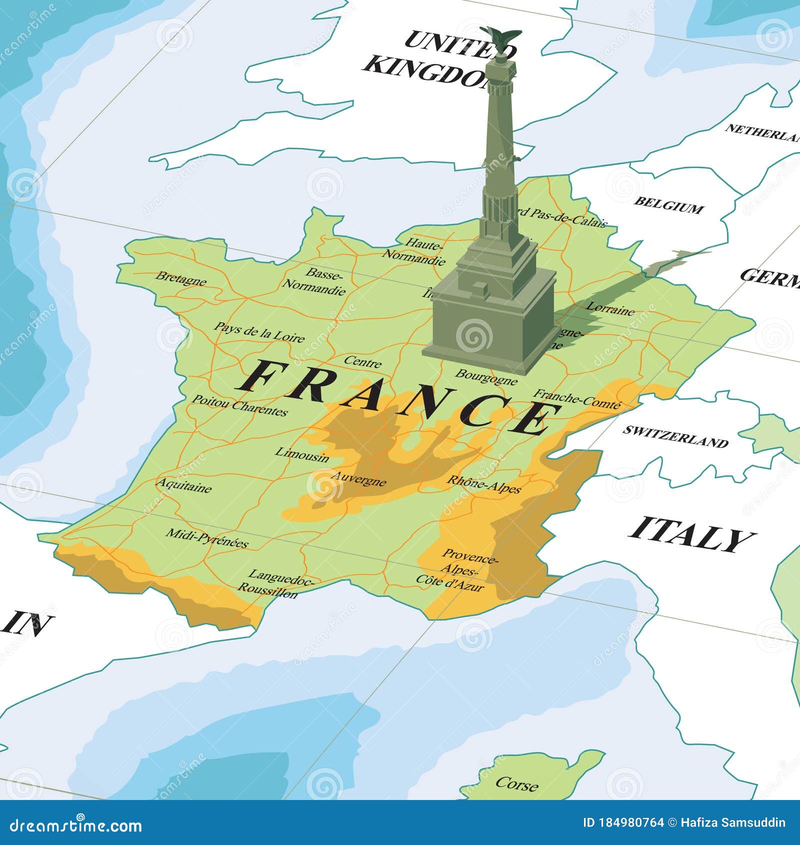 Map with Place De La Bastille. Vector Illustration Decorative Design ...