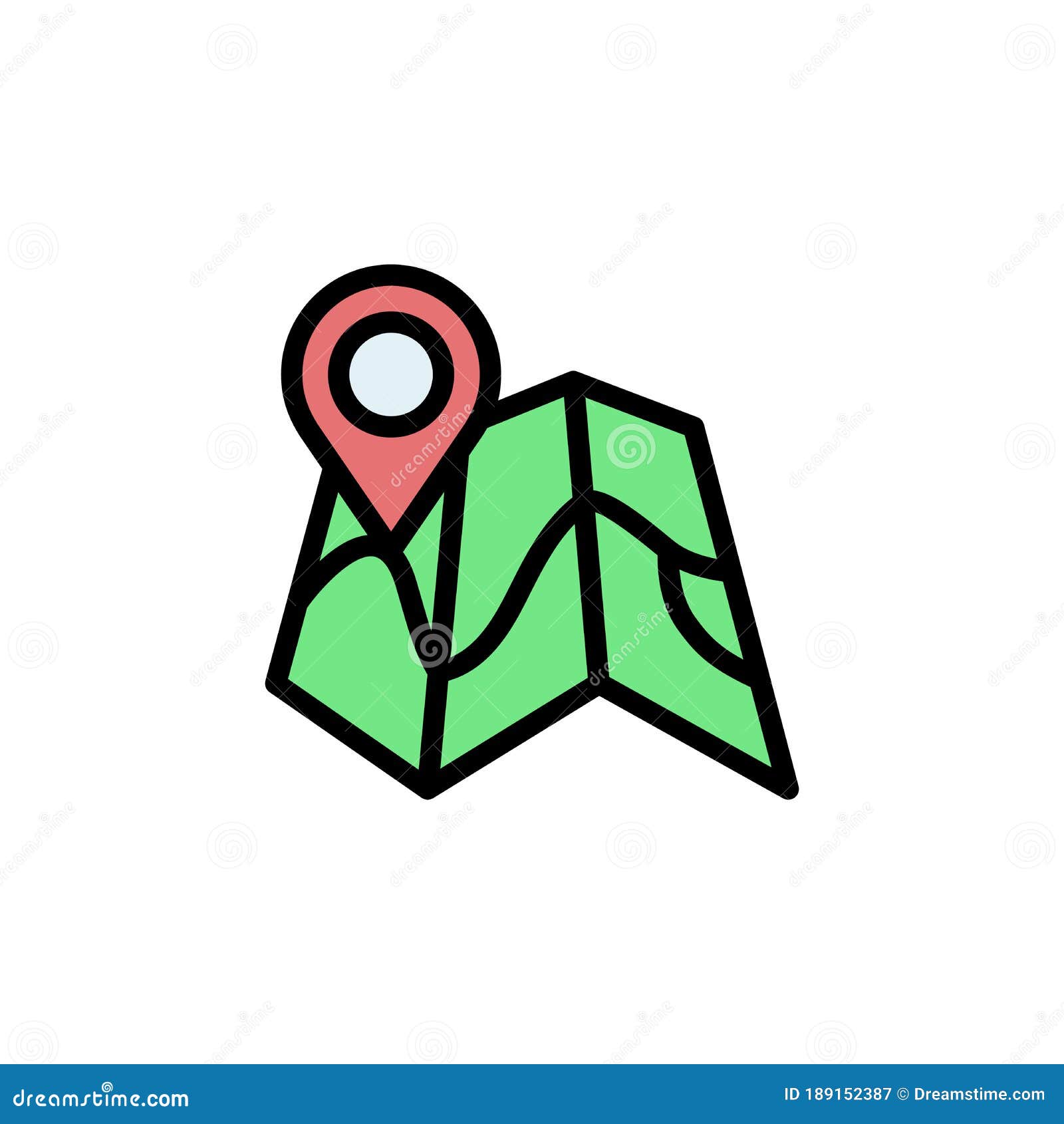 Map, Placeholder Icon. Simple Color with Outline Vector Elements of ...
