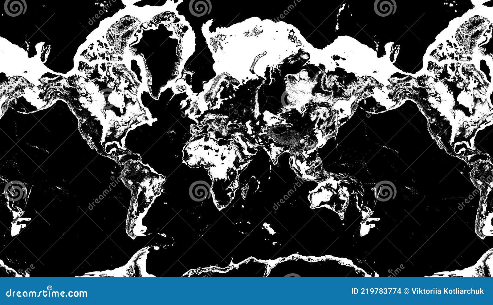 Map of the Planet on a Dark Background, Geographic Map Stock Photo ...