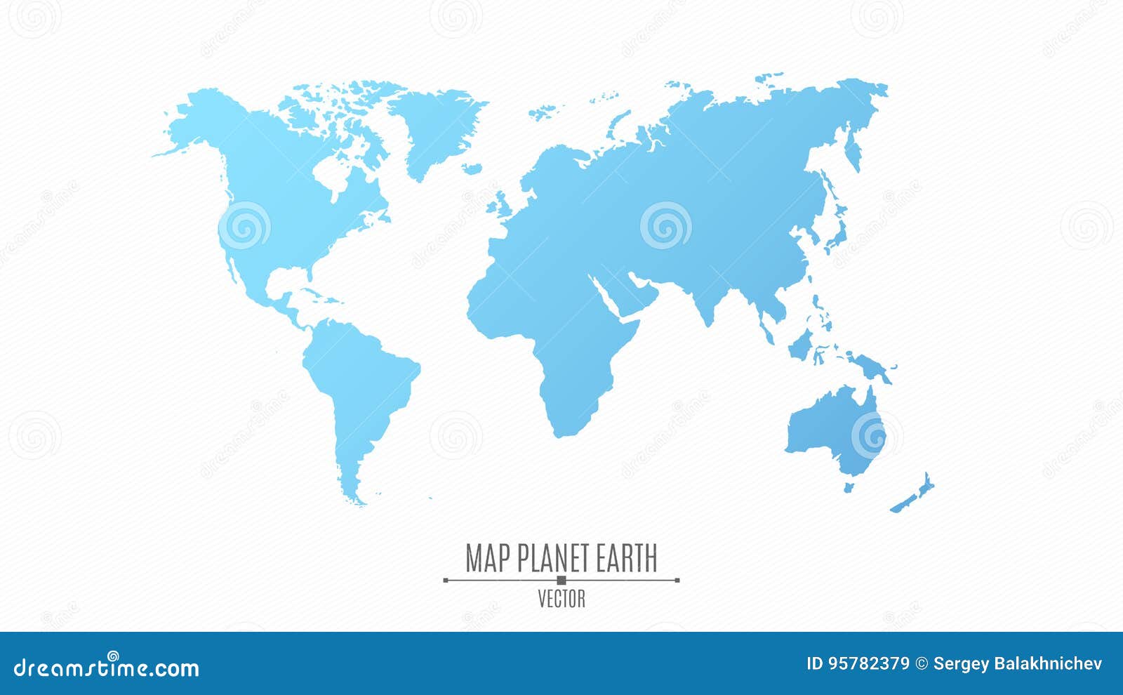 Map of the Planet Earth in a Flat Style. the Continents are Blue Stock ...