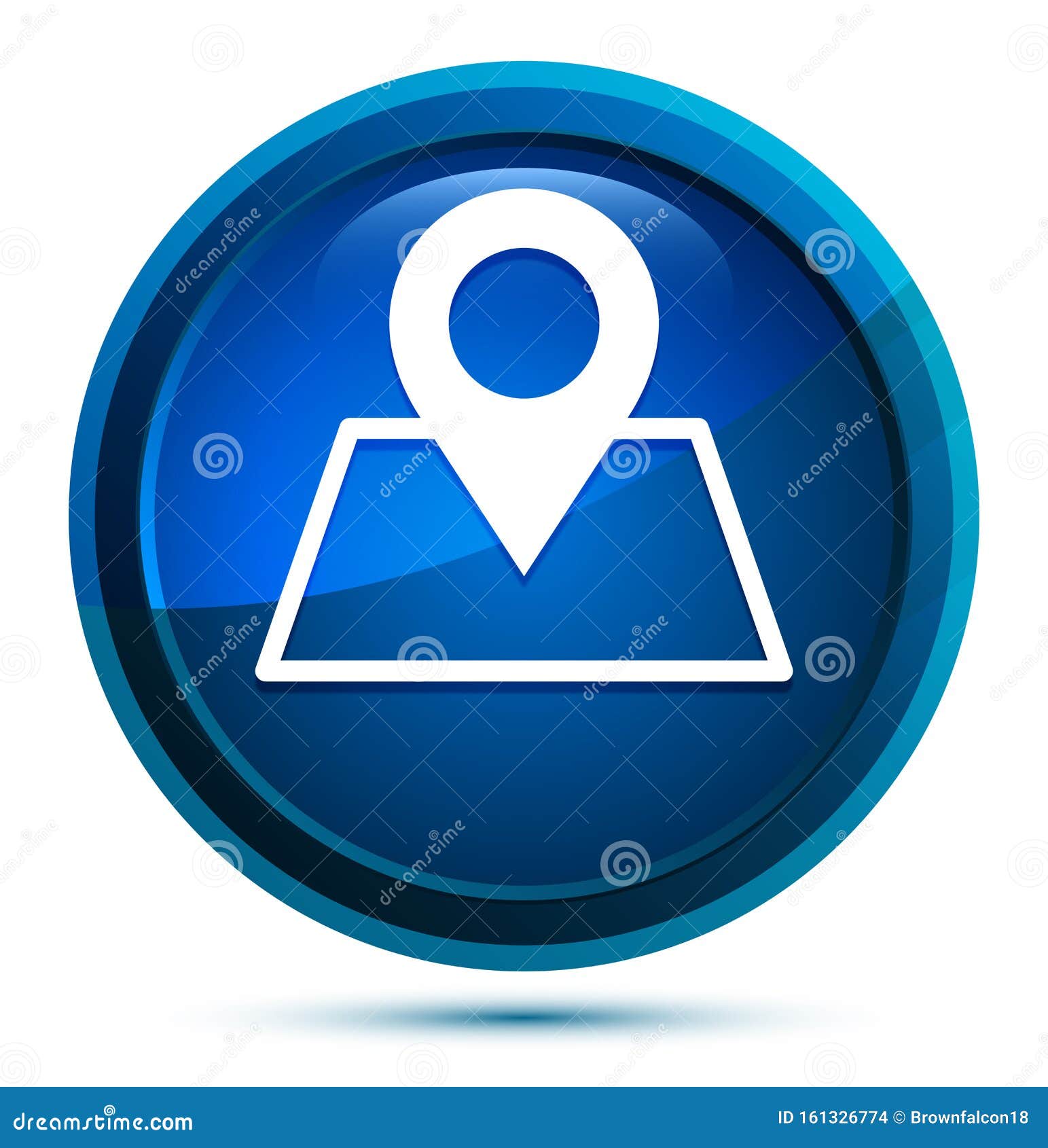 Map Point Icon Elegant Blue Round Button Illustration Stock Vector ...