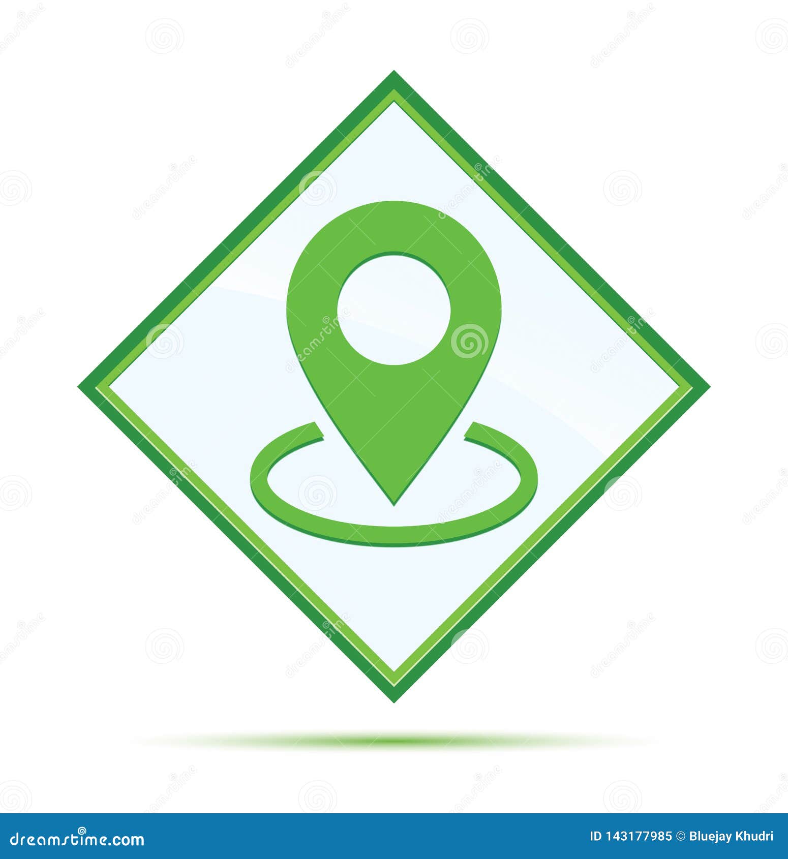 Map Point Icon Modern Abstract Green Diamond Button Stock Illustration ...