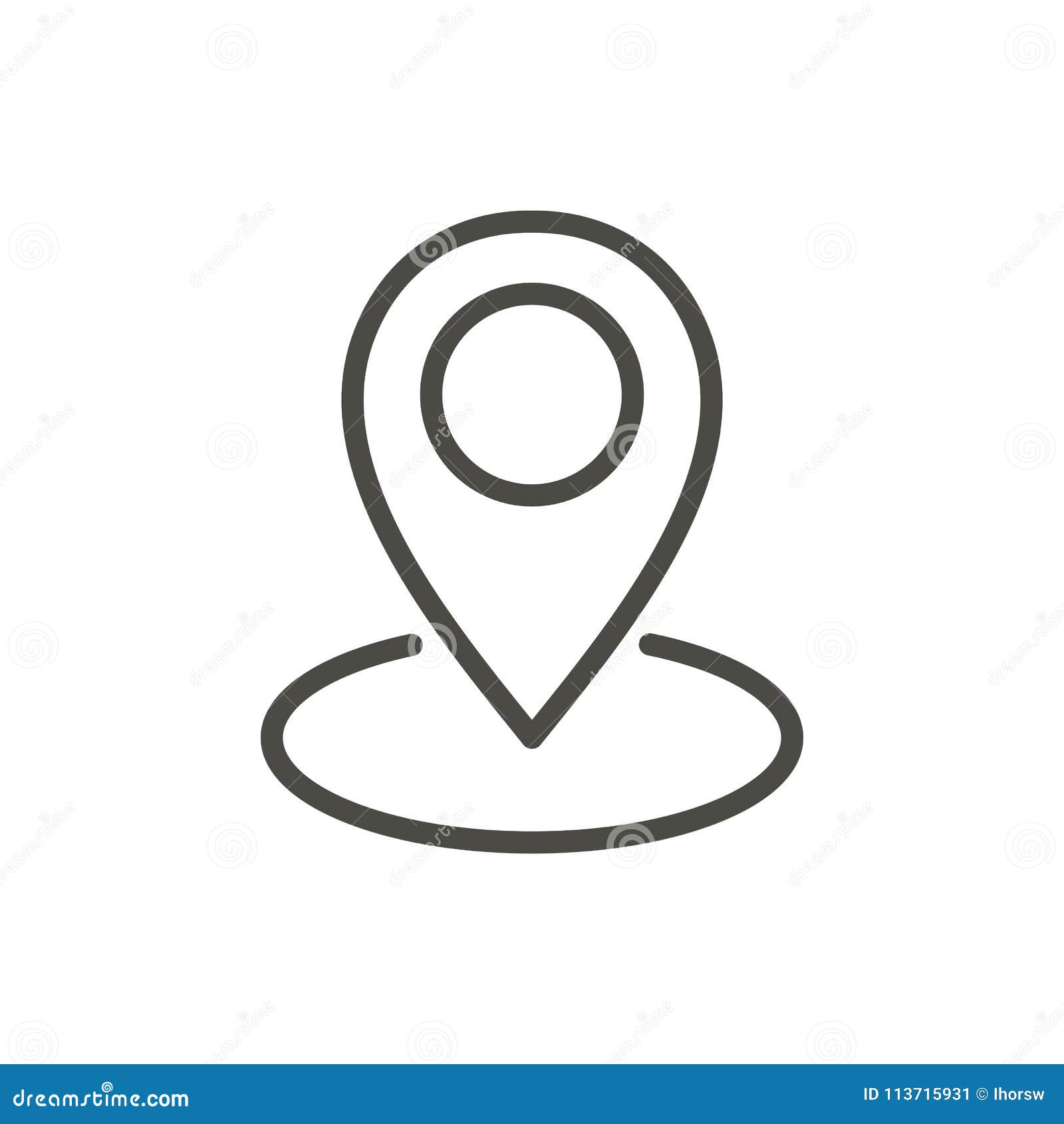 Map Point Icon Vector. Outline Pointer, Line Navigation Symbol Stock ...