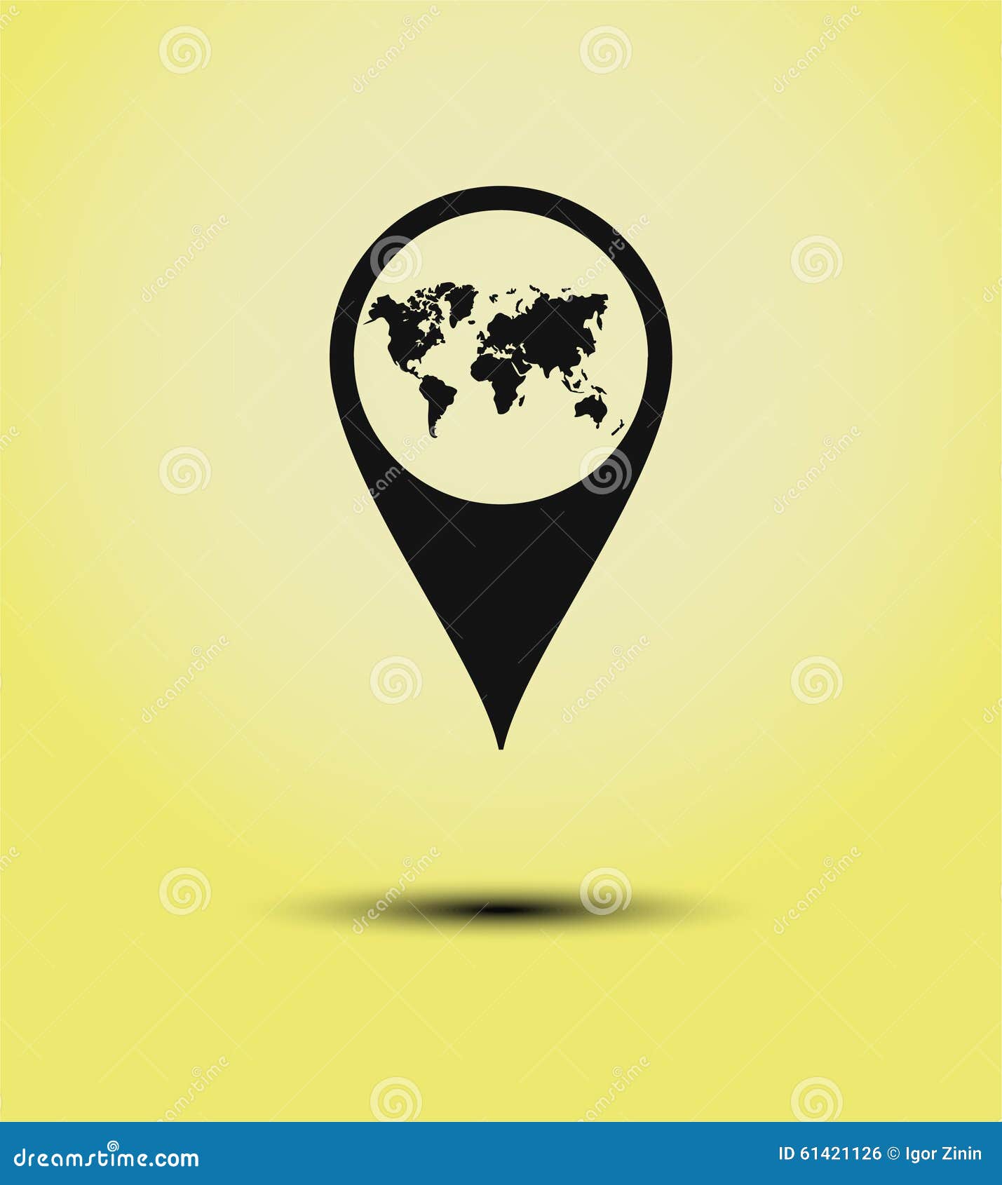 Map Point with Map of the World. Stock Vector - Illustration of ...