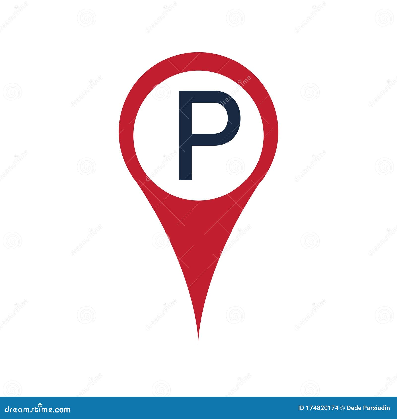 Map point parking stock vector. Illustration of traffic - 174820174