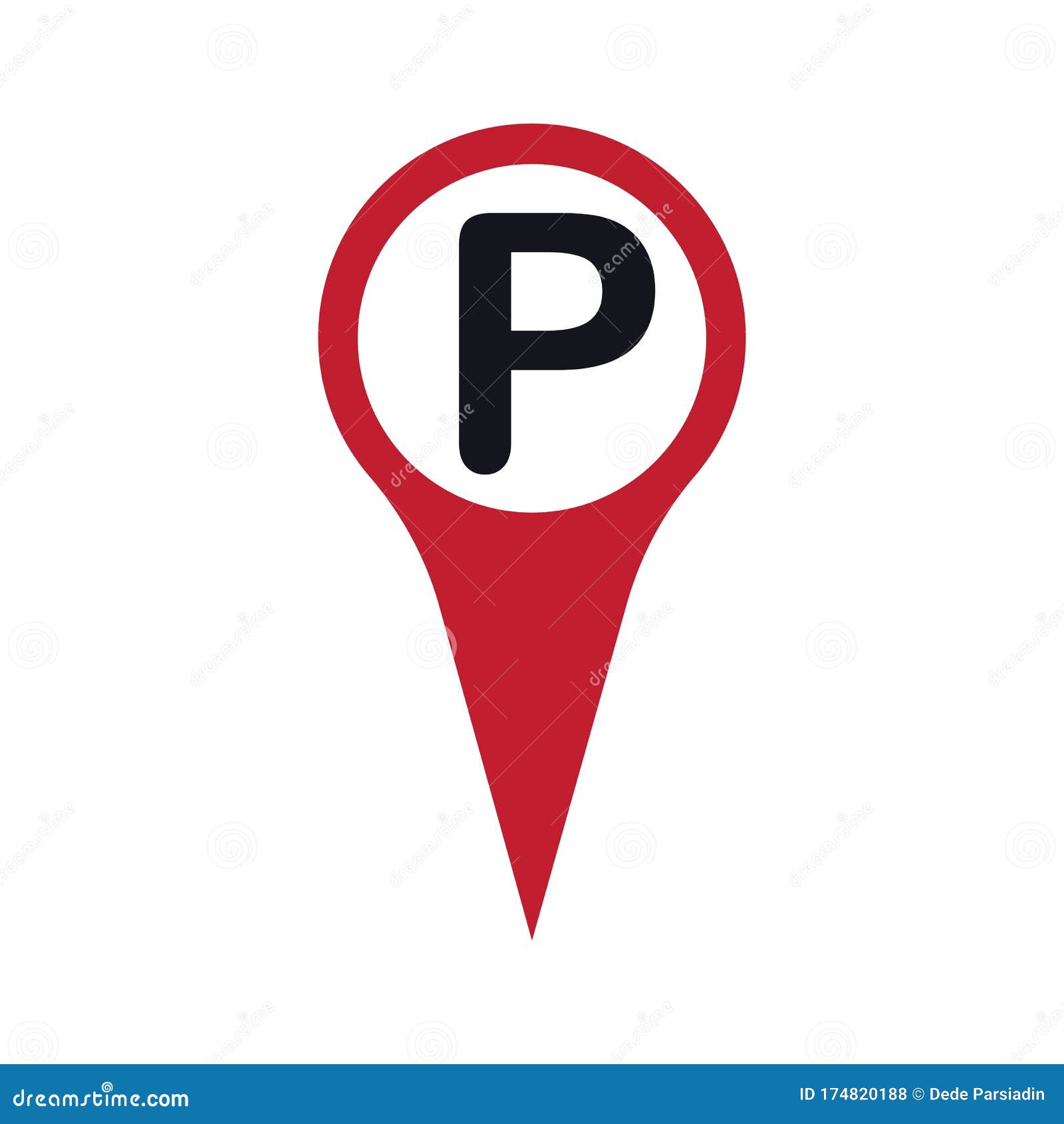 Map point parking stock vector. Illustration of location - 174820188