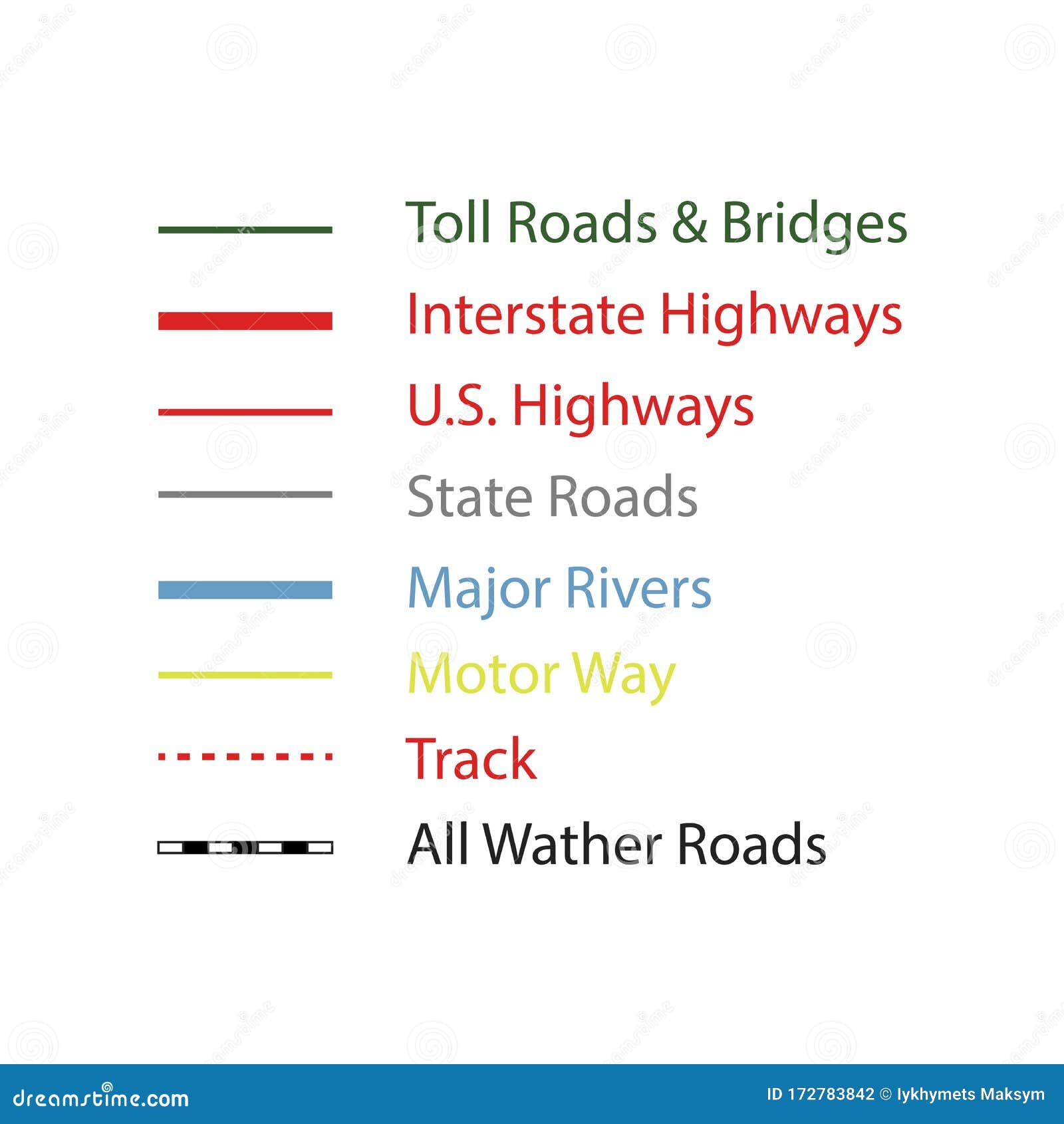 Map Point Road Different Color Stock Vector Illustration Stock ...