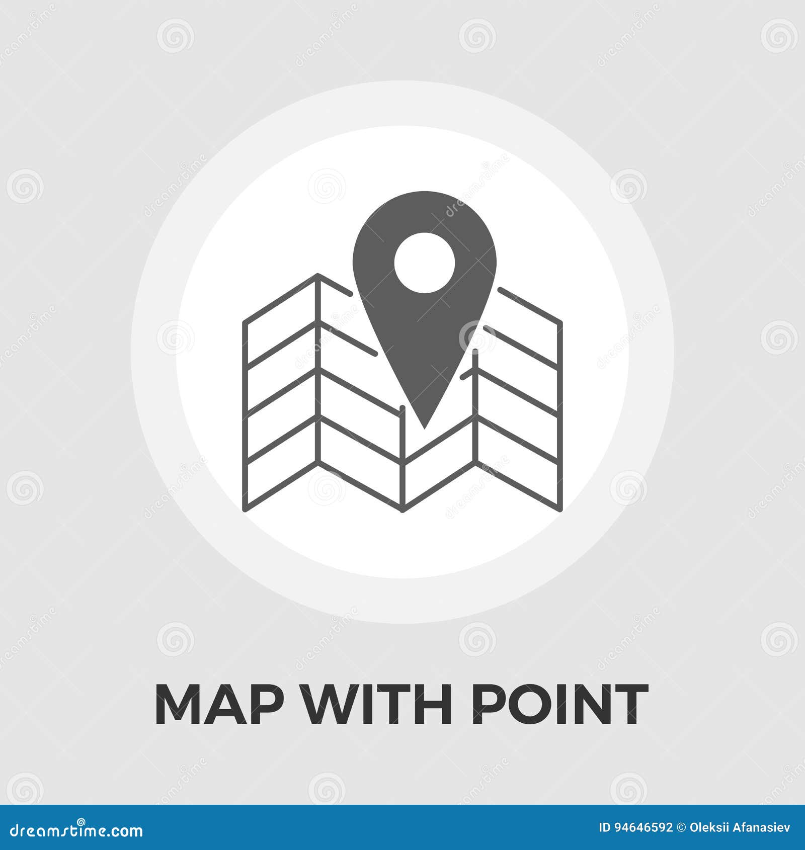 Map With Point Vector Flat Icon Stock Vector - Illustration of object ...