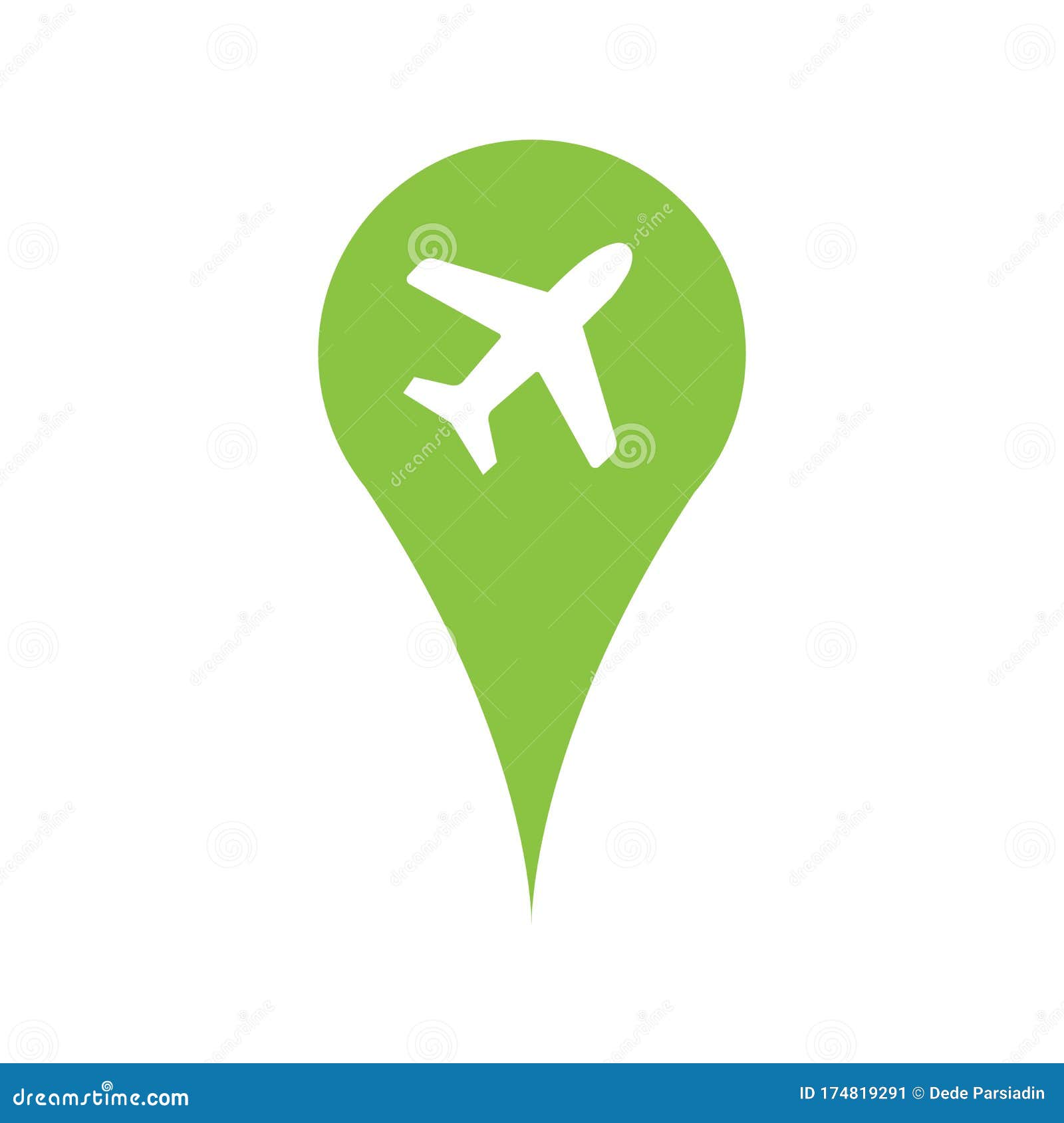 Map Pointer with Air Plane Icon.map Pointer Stock Vector - Illustration ...