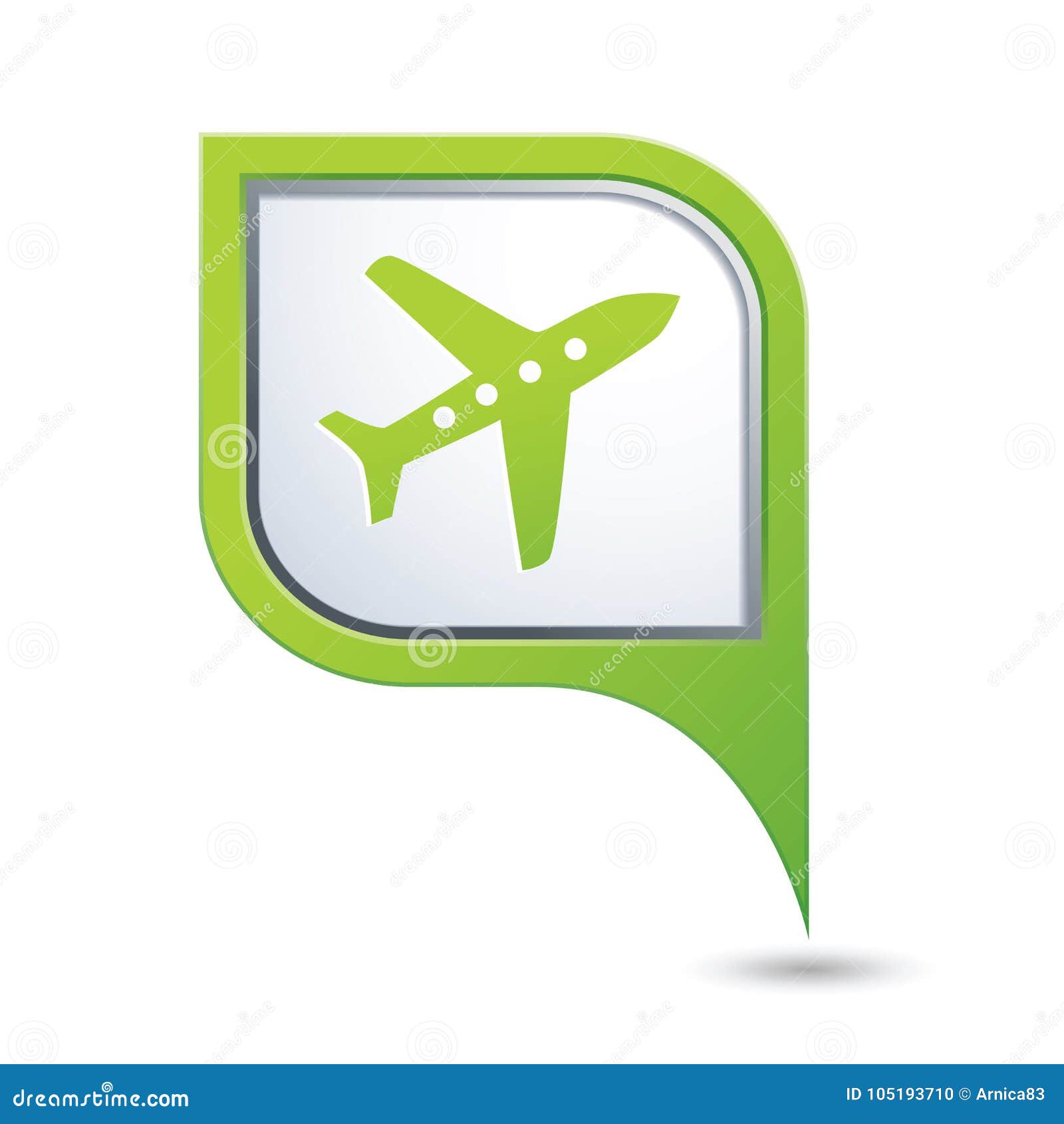Map Pointer with Airplane Icon Stock Vector - Illustration of internet ...