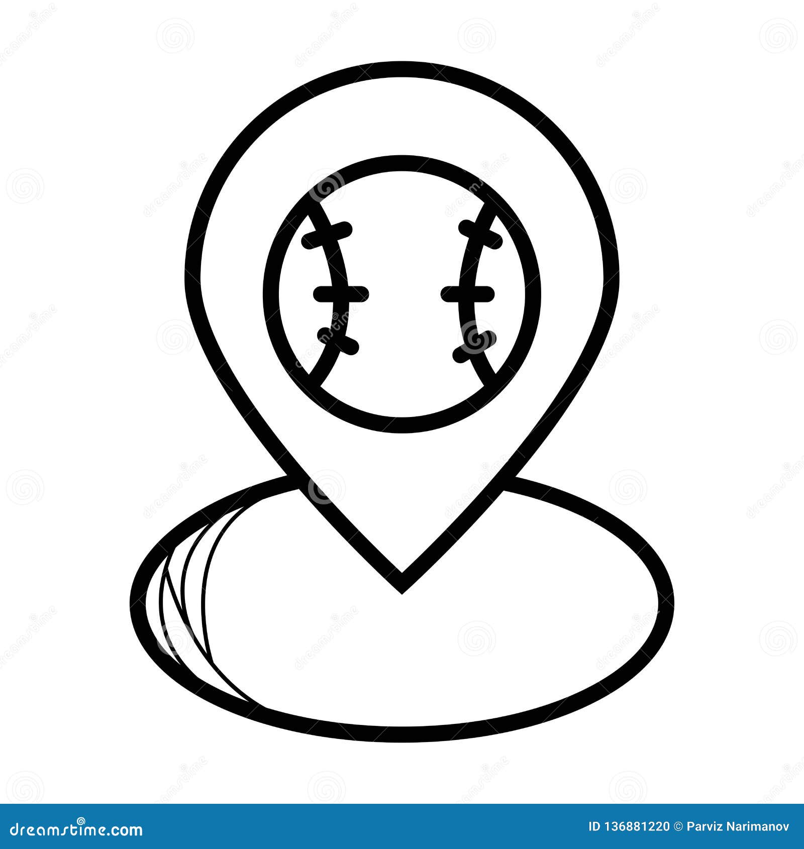 Map Pointer with Baseball Icon Stock Vector - Illustration of active ...