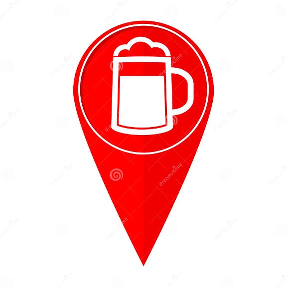 Map pointer beer stock vector. Illustration of food, bistro - 92342663