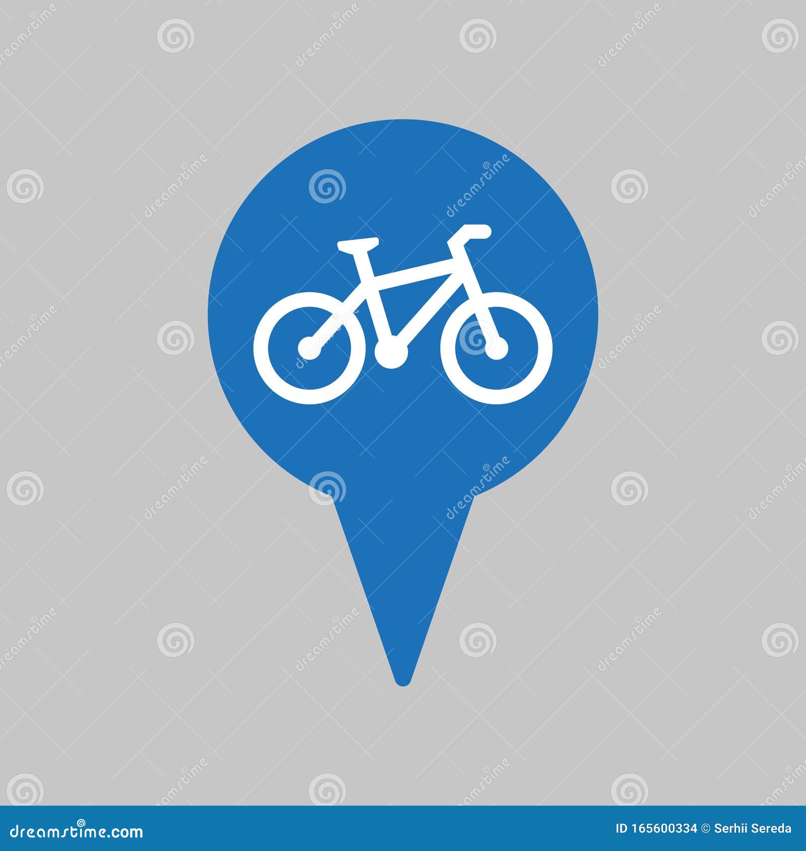 Map Pointer with Bicycle Icon Stock Illustration - Illustration of ...