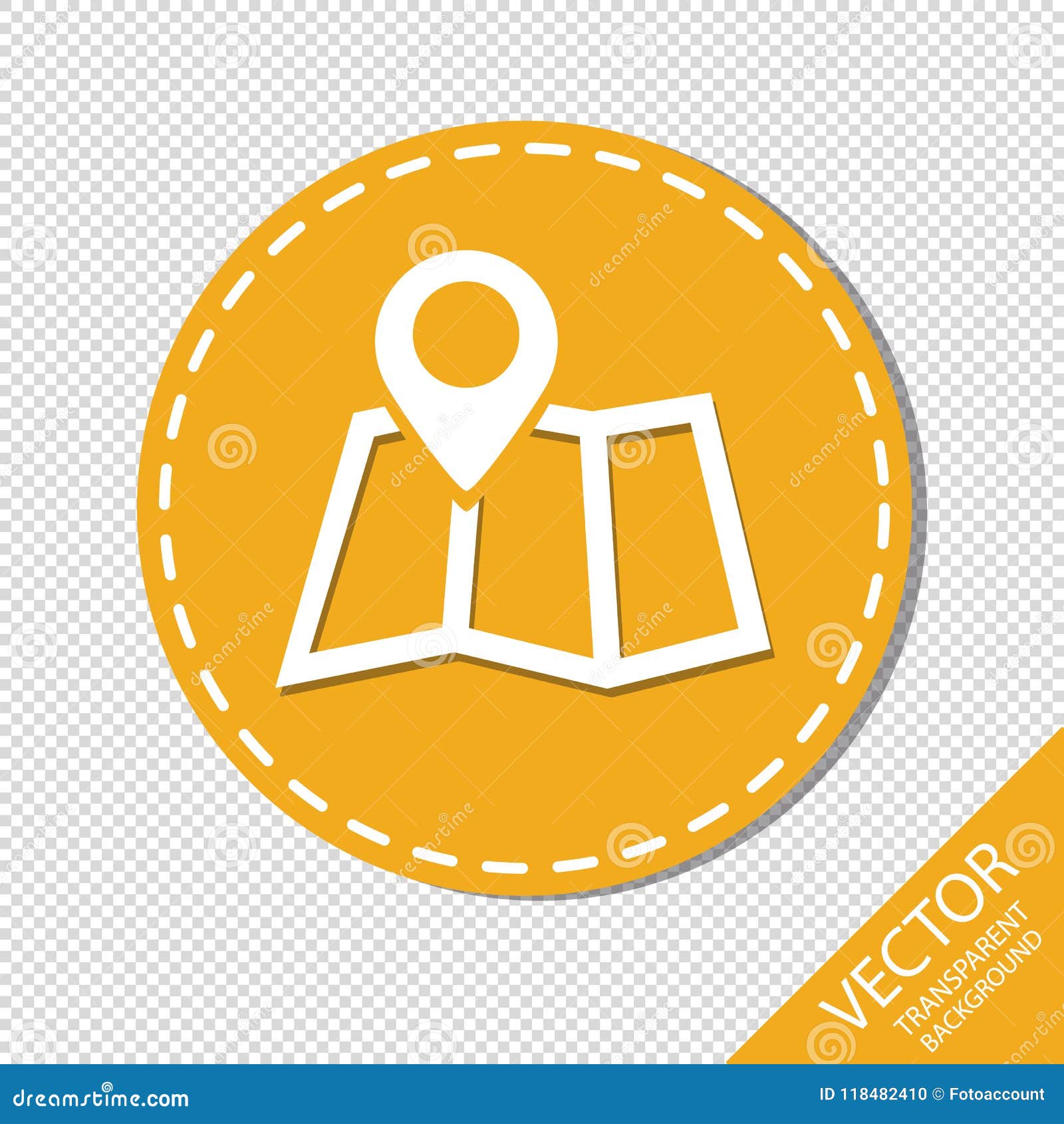 Map and Pointer Button - Vector Illustration - Isolated on Transparent ...