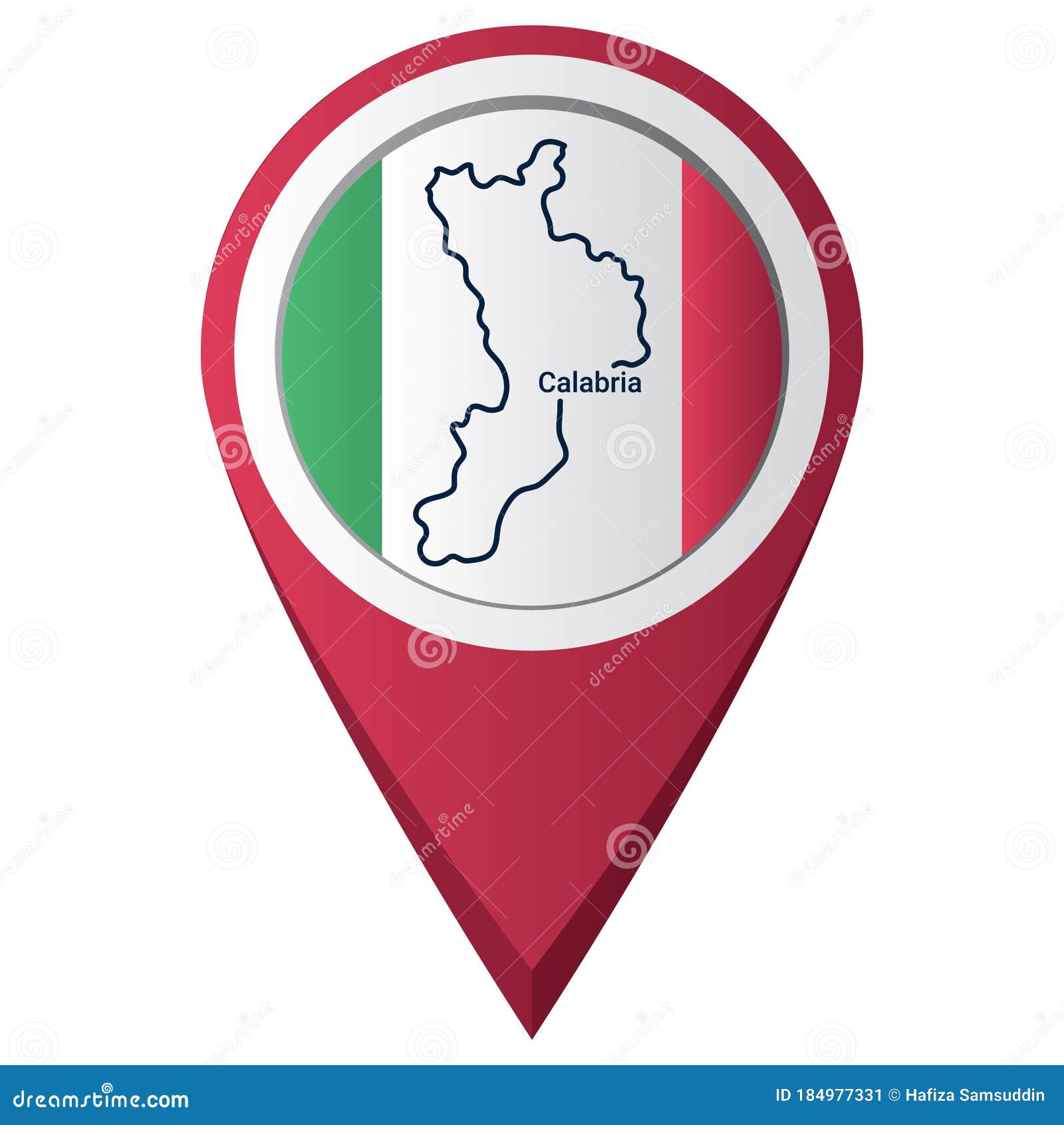 Calabria Map Vector Silhouette Illustration Isolated On White ...