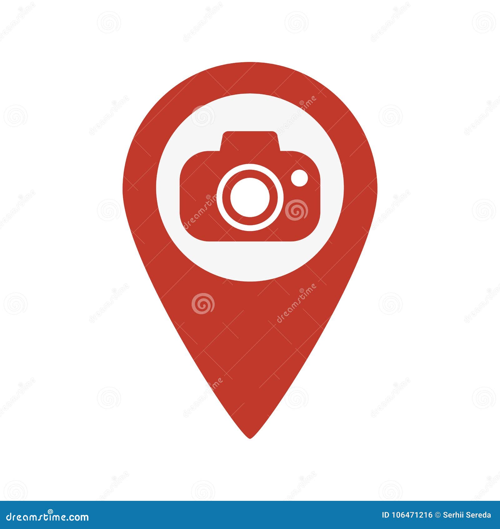 Map Pointer with Camera Icon. Stock Illustration - Illustration of ...