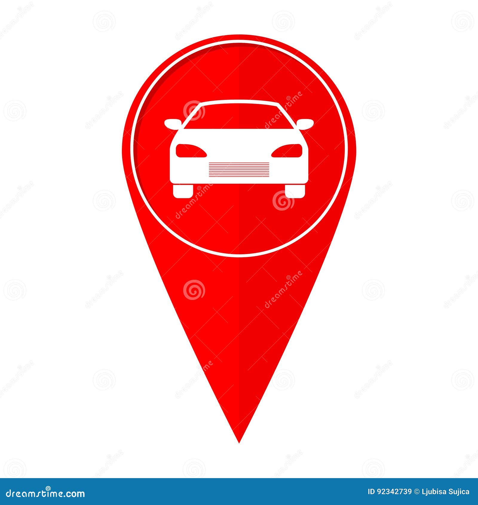 Map pointer car stock vector. Illustration of point, modern - 92342739