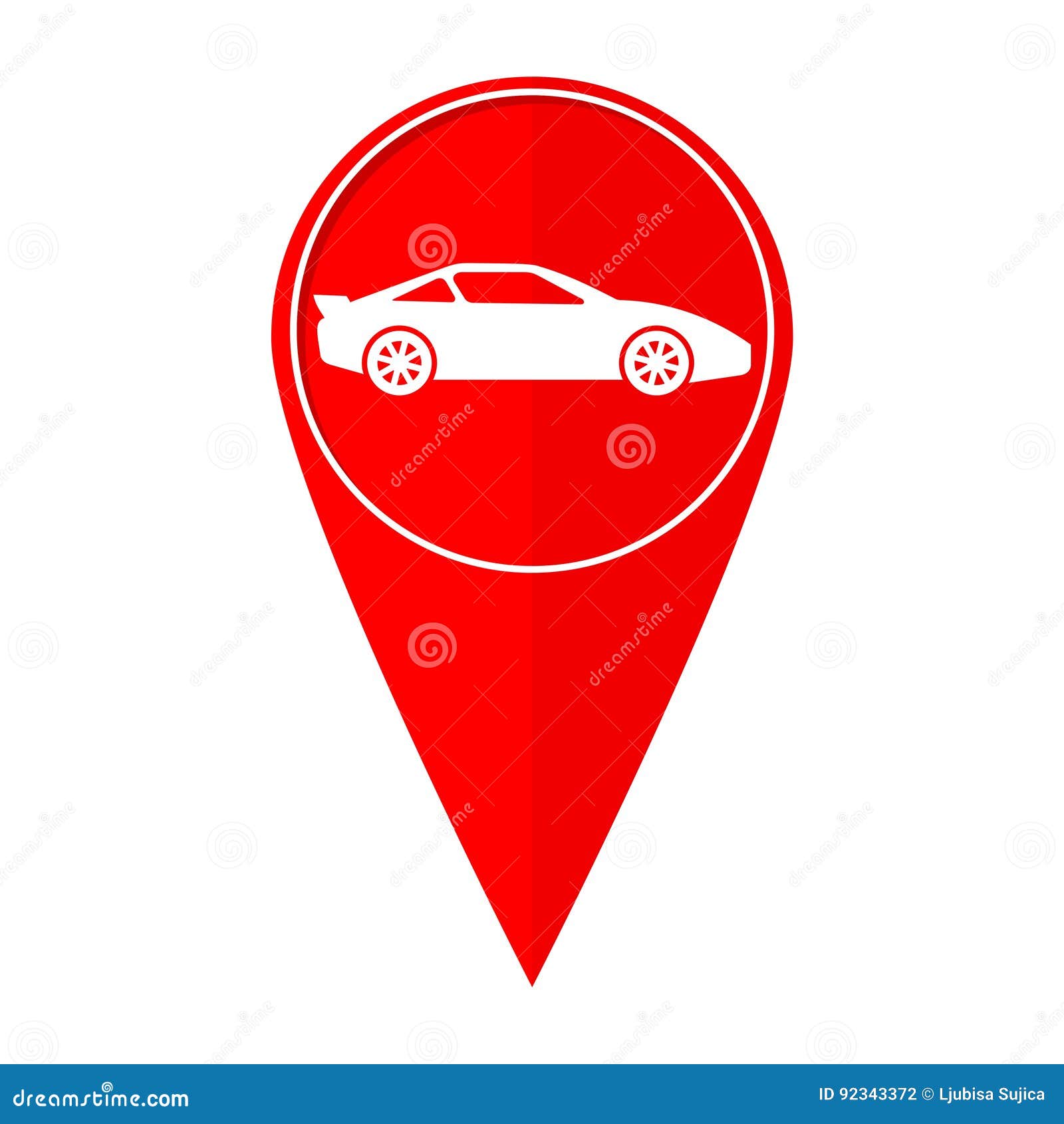 Map pointer car stock vector. Illustration of abstract - 92343372