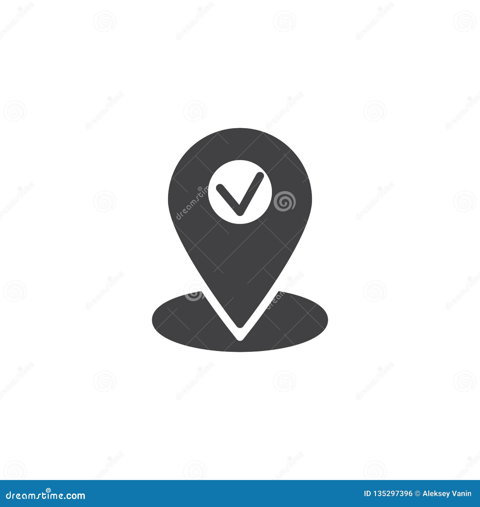Map Pointer Check Vector Icon Stock Vector - Illustration of filled ...