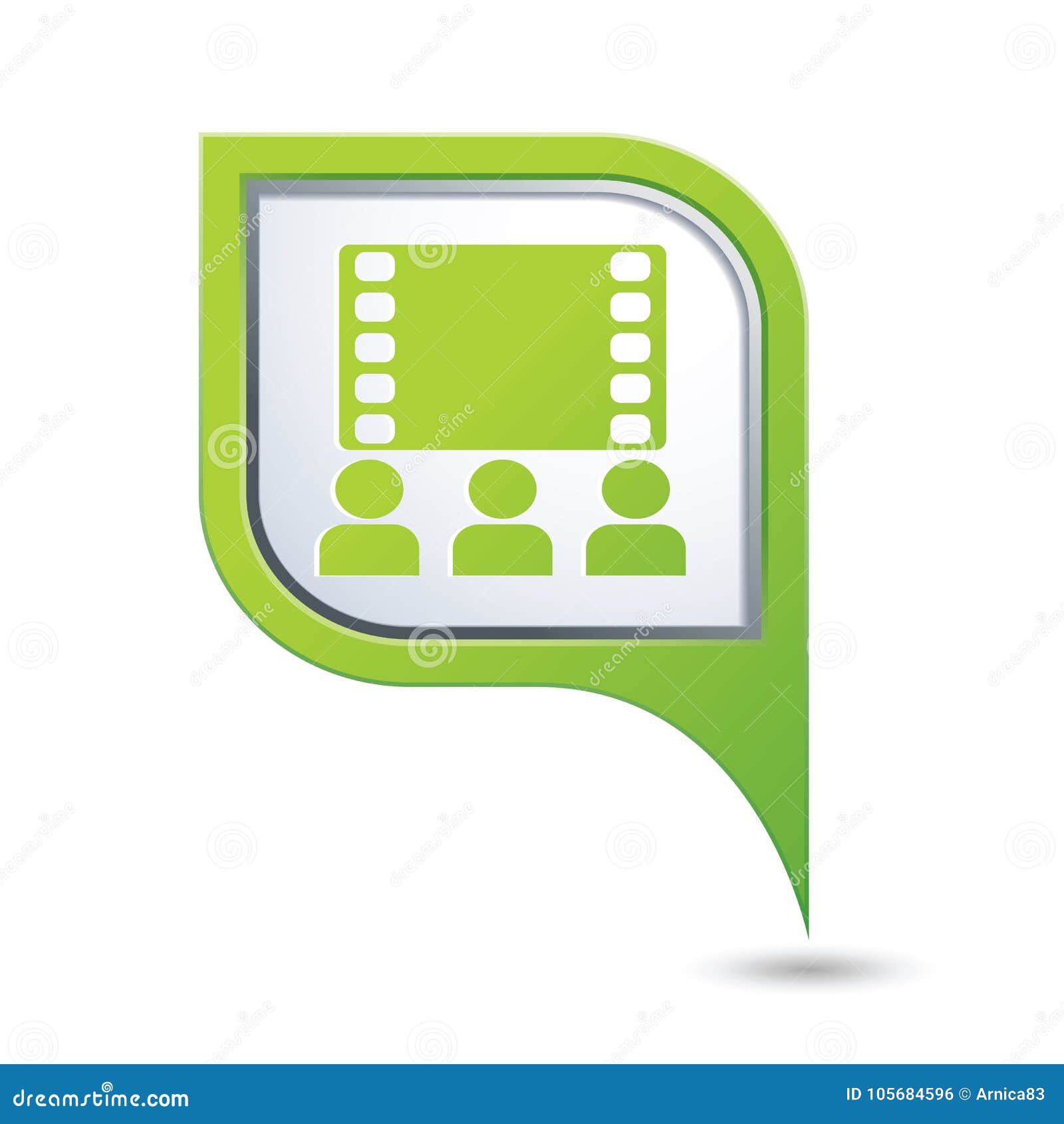 Map Pointer with Cinema Icon Stock Vector - Illustration of ...